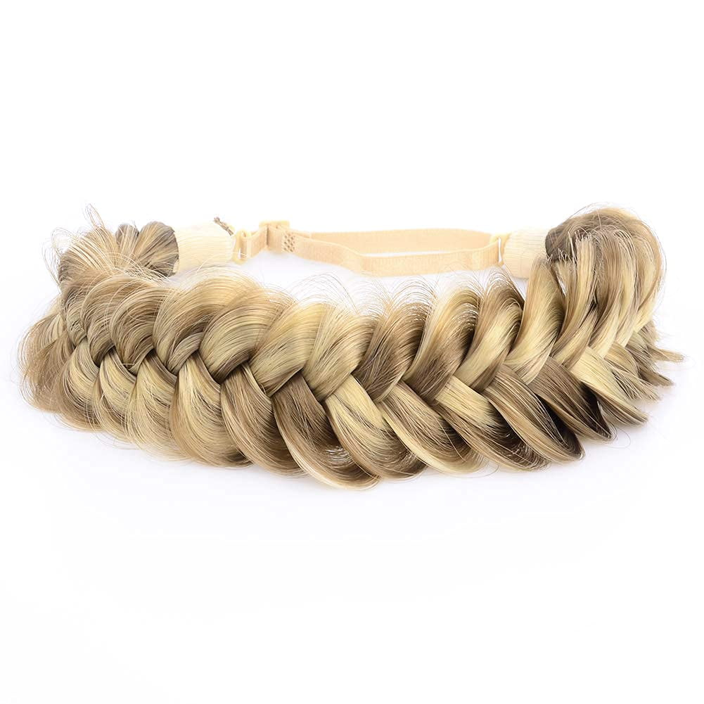 DIGUAN Messy Wide 2 Strands Synthetic Hair Braided Headband Classic ...