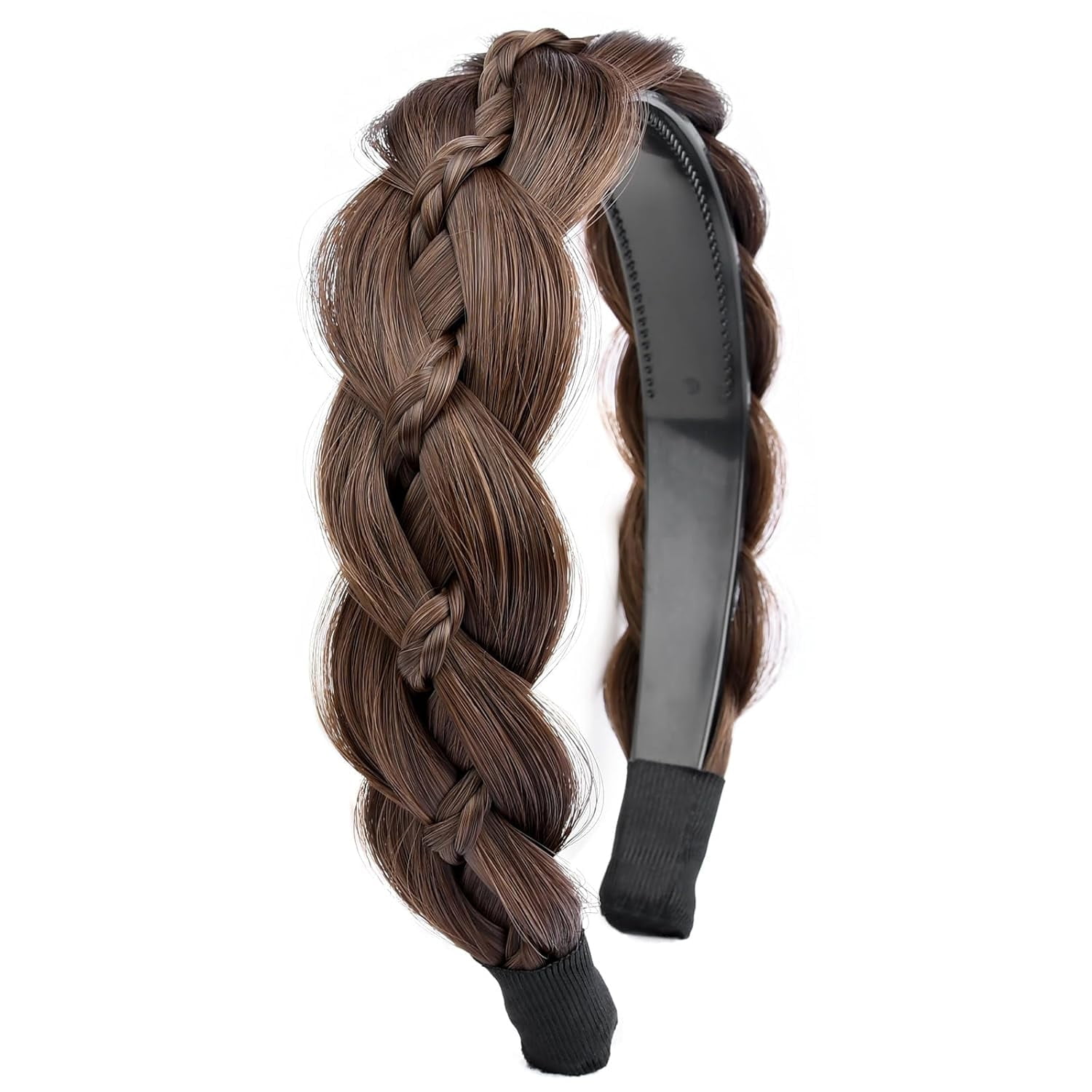DIGUAN Wide Braided Headband with Teeth Synthetic Hair Plaited Headband ...