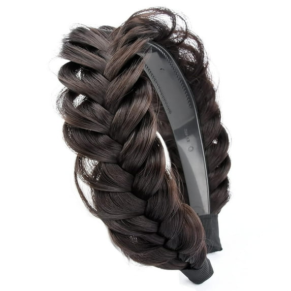 DIGUAN Wide Messy Braided Headband With Teeth Synthetic Hair Plaited ...