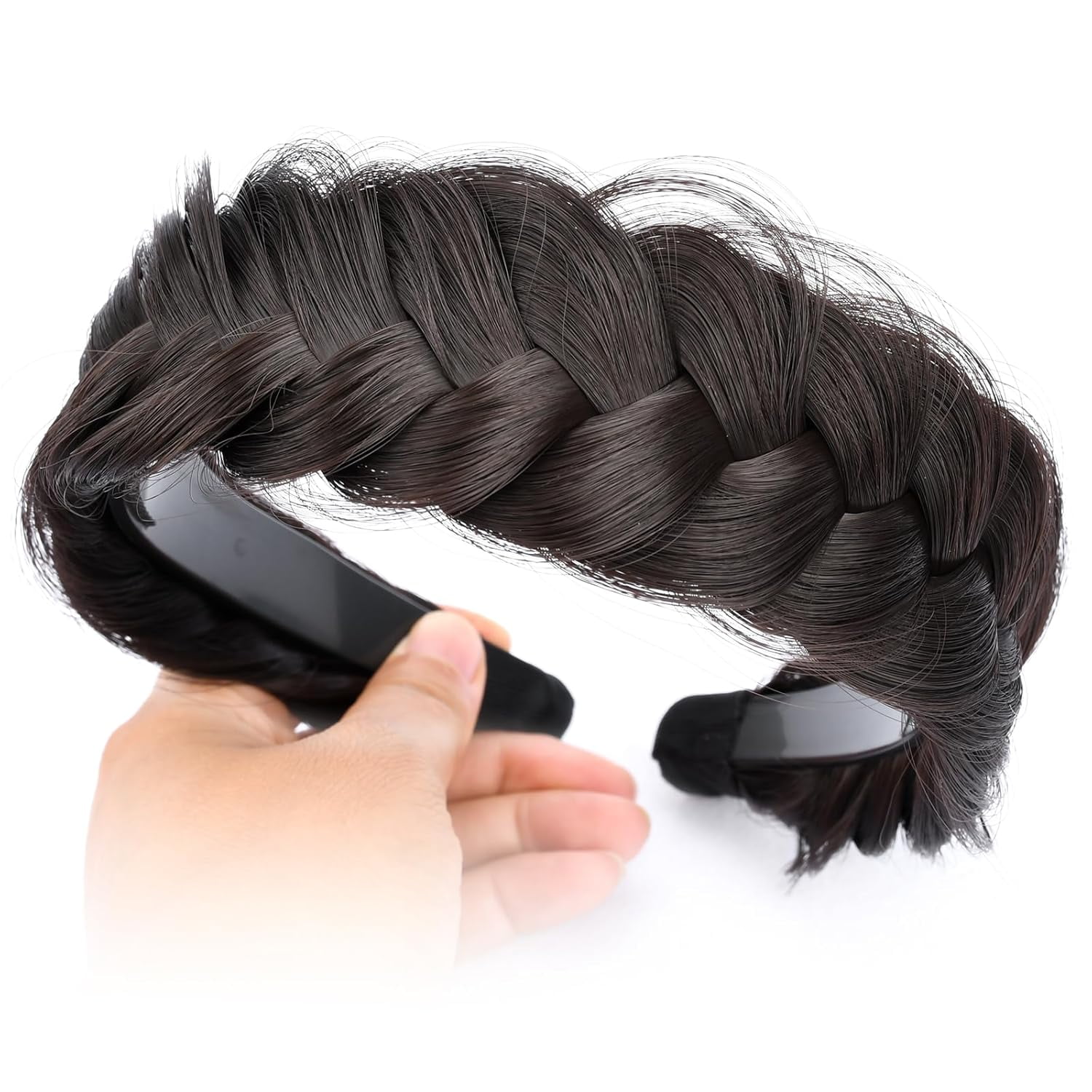 DIGUAN Wide Messy Braided Headband With Teeth Synthetic Hair Plaited ...