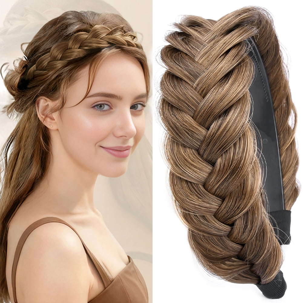 DIGUAN Wide Messy Braided Headband with Teeth Synthetic Hair - Walmart.com
