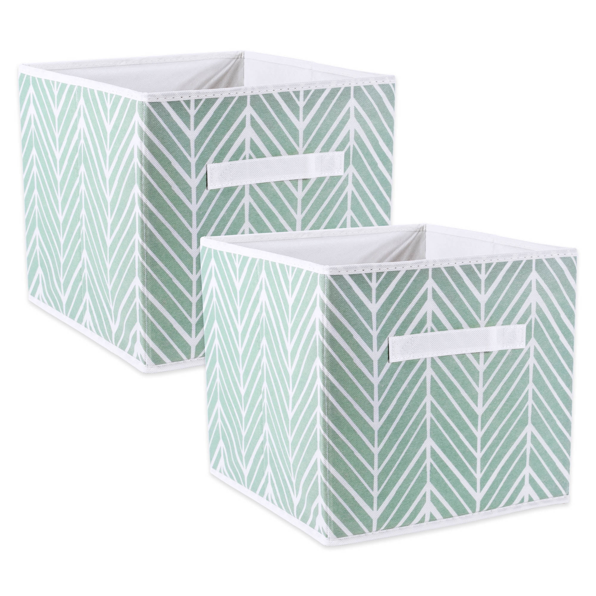 DII Non Woven Polyester Storage Bin, Herringbone, Mint, Small Set of 2 ...
