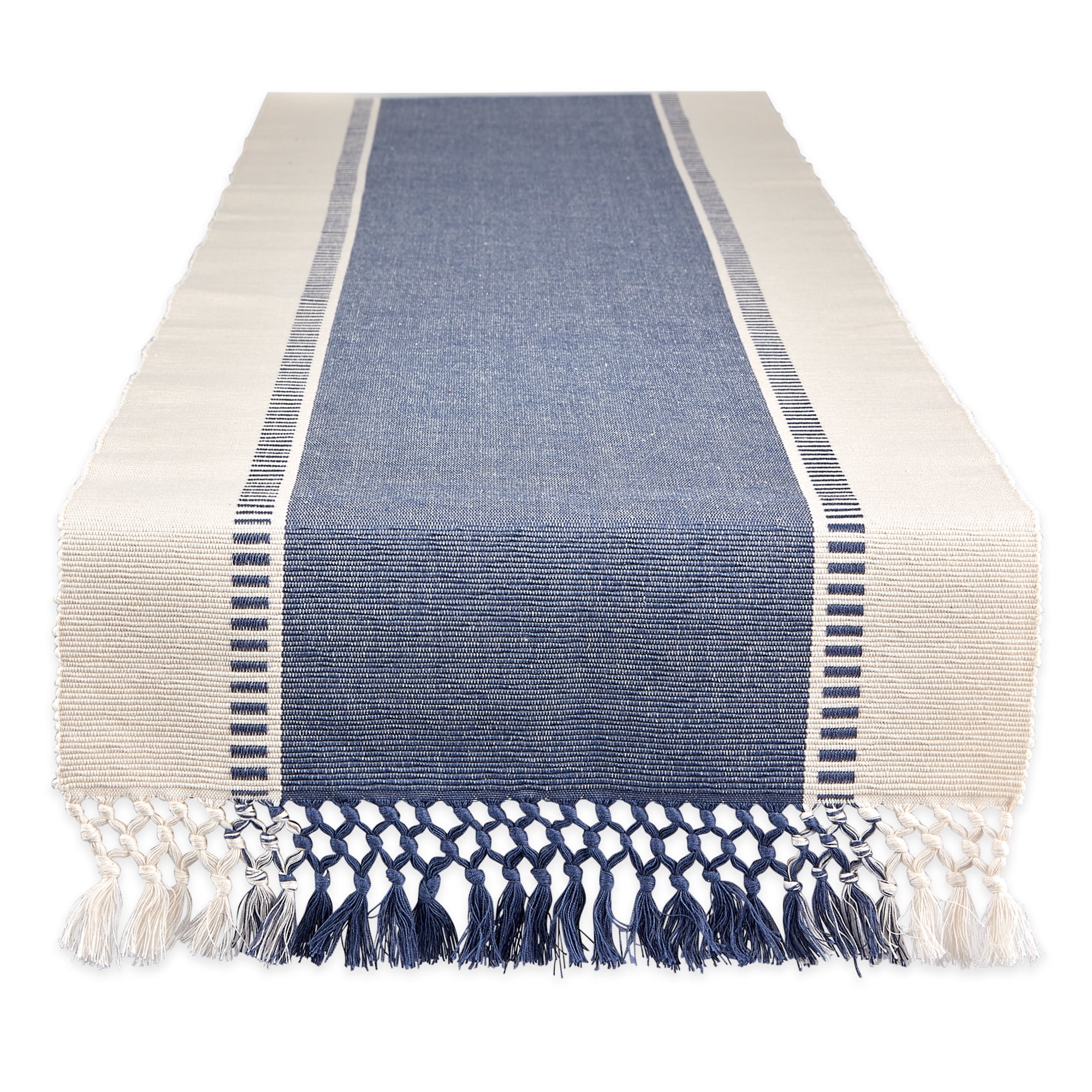 French Blue Dobby Stripe Table Runner 13x108 - Walmart.com