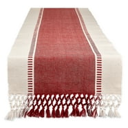 Sticky Toffee Cotton Woven Table Runner with Fringe, Traditional ...