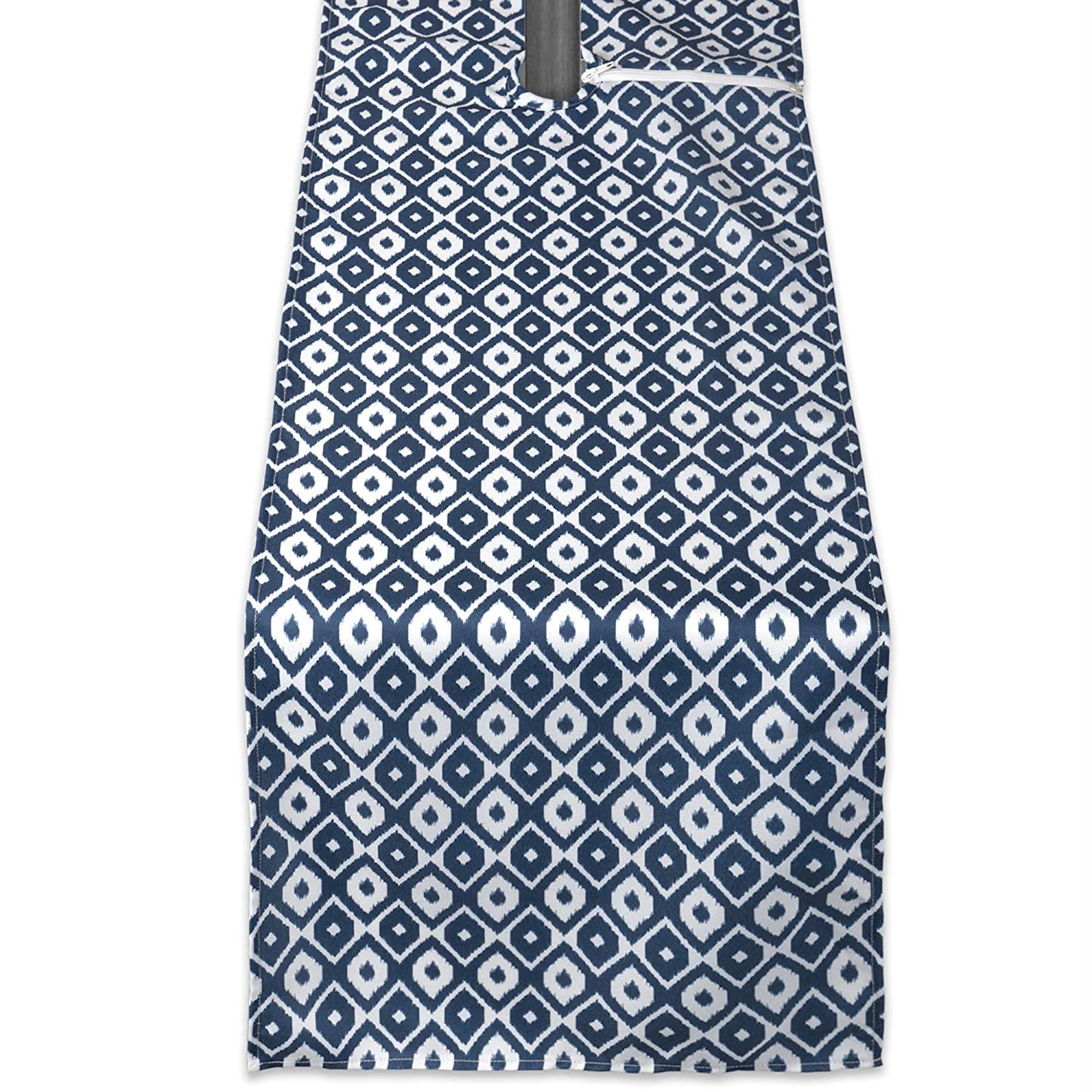 DII 14x72" Modern Fabric Outdoor Ikat Table Runner with Zipper in Blue ...