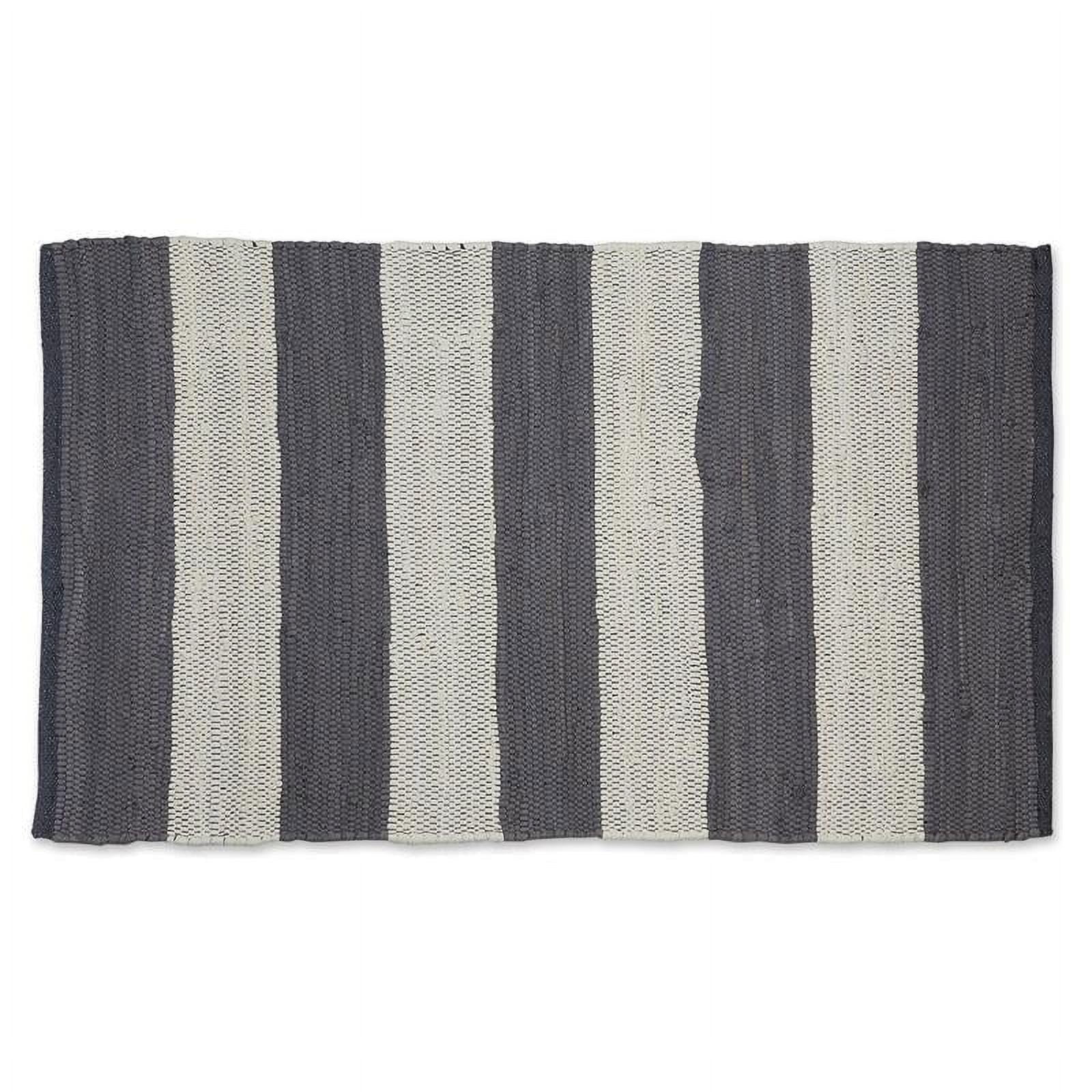 Design Imports CAMZ12129 2 x 3 ft. Grey & White Stripe Rag Rug ...