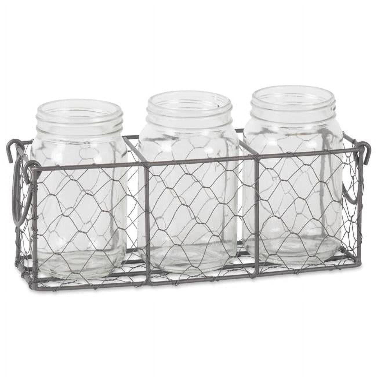 DII Vintage Grey Chickenwire Flatware Caddy With Clear Jars - Walmart.com