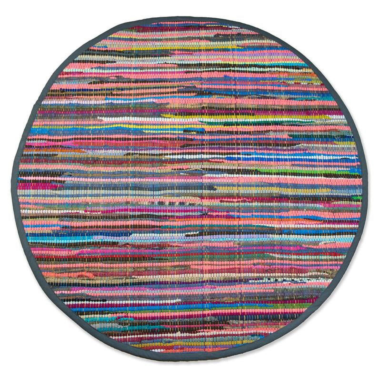 DII 36" Round Modern Cotton Fabric Perfect Rag Rug in Multi-Color ...