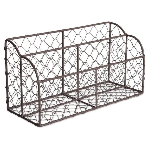 DII 4" Modern Metal Chicken Wire Desktop Letter Holder in Bronze ...