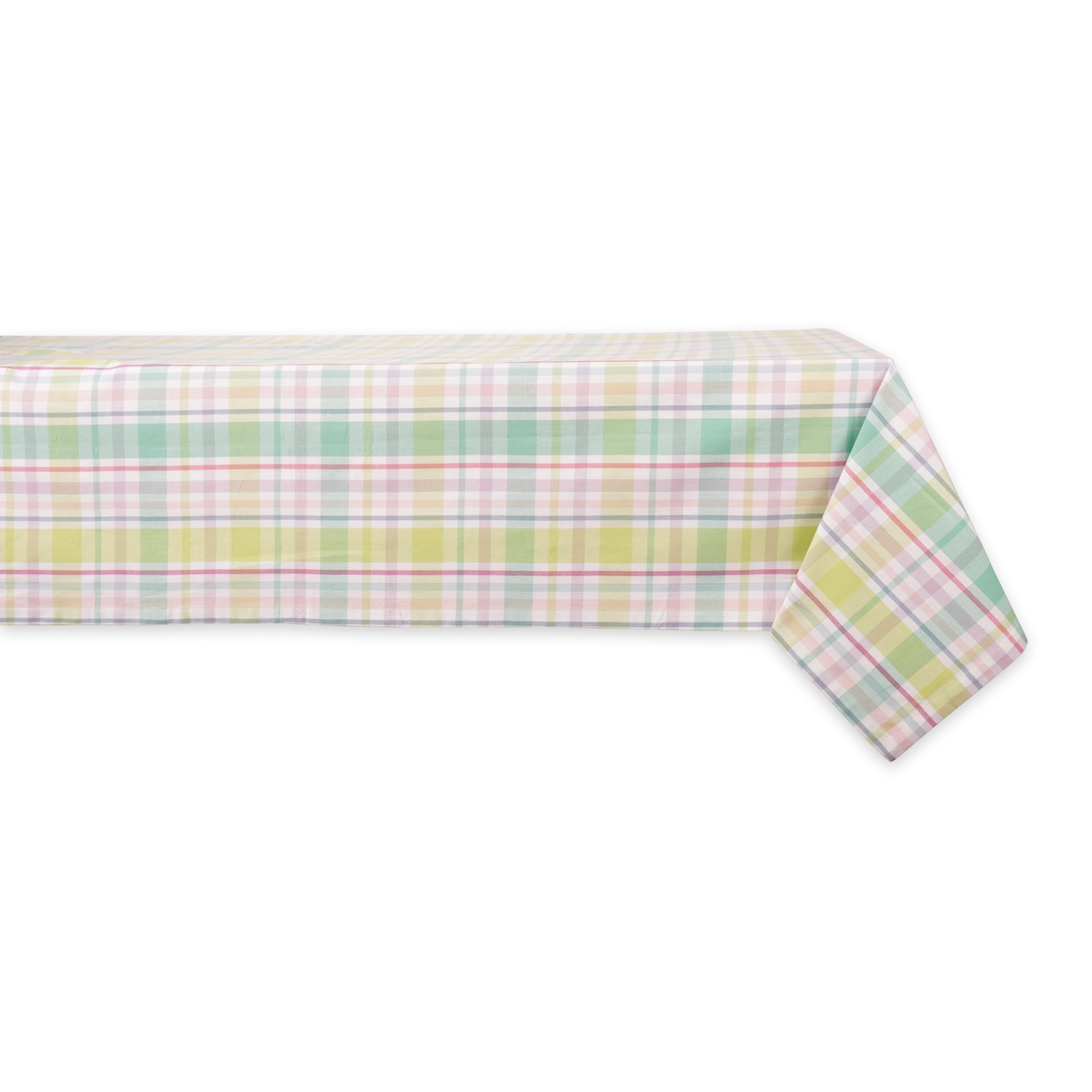 DII 60x84" Modern Cotton Spring Plaid Tablecloth in Multi-Color ...