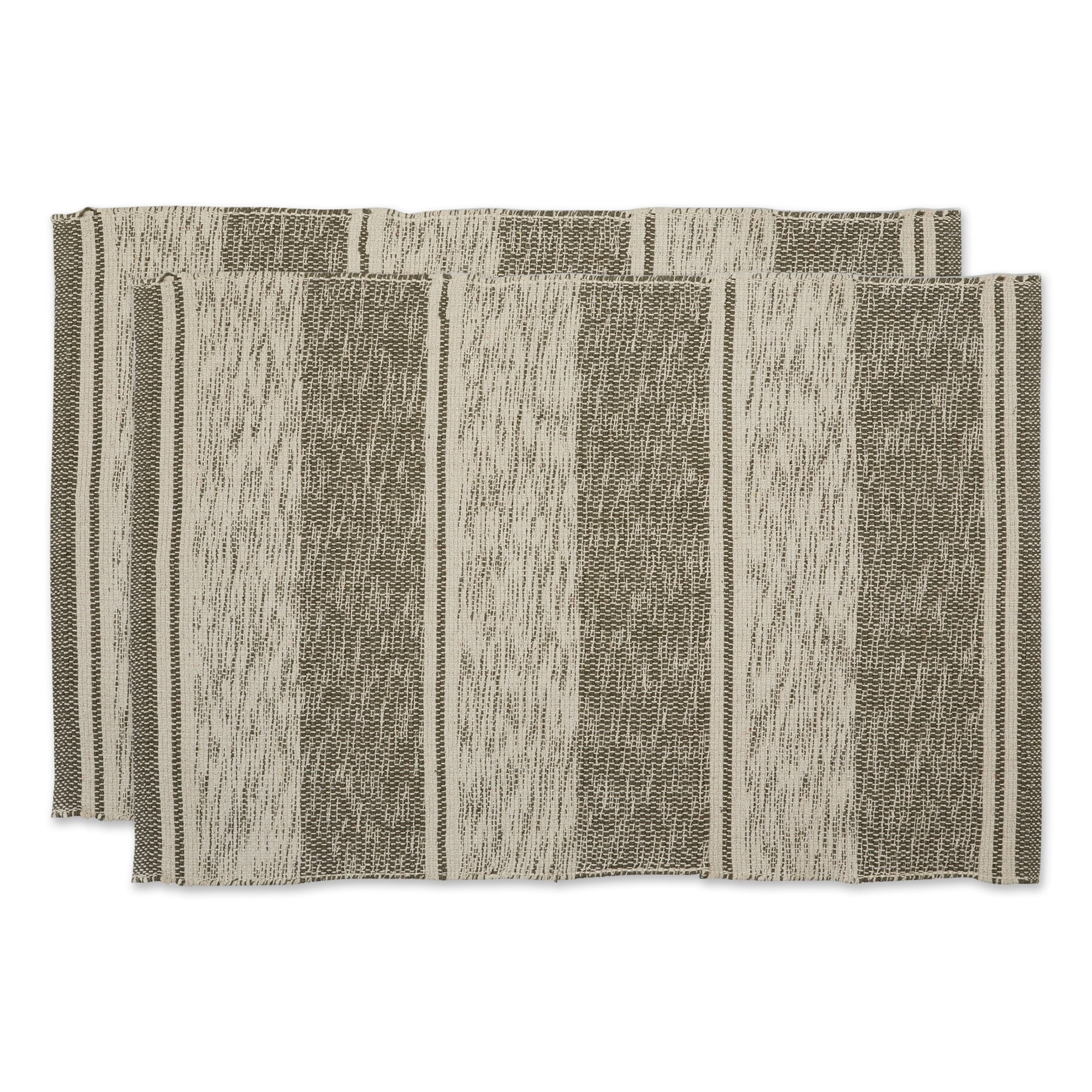 DII Artichoke Green Variegated Recycled Yarn Rug (Set of 2) 2x3 ...