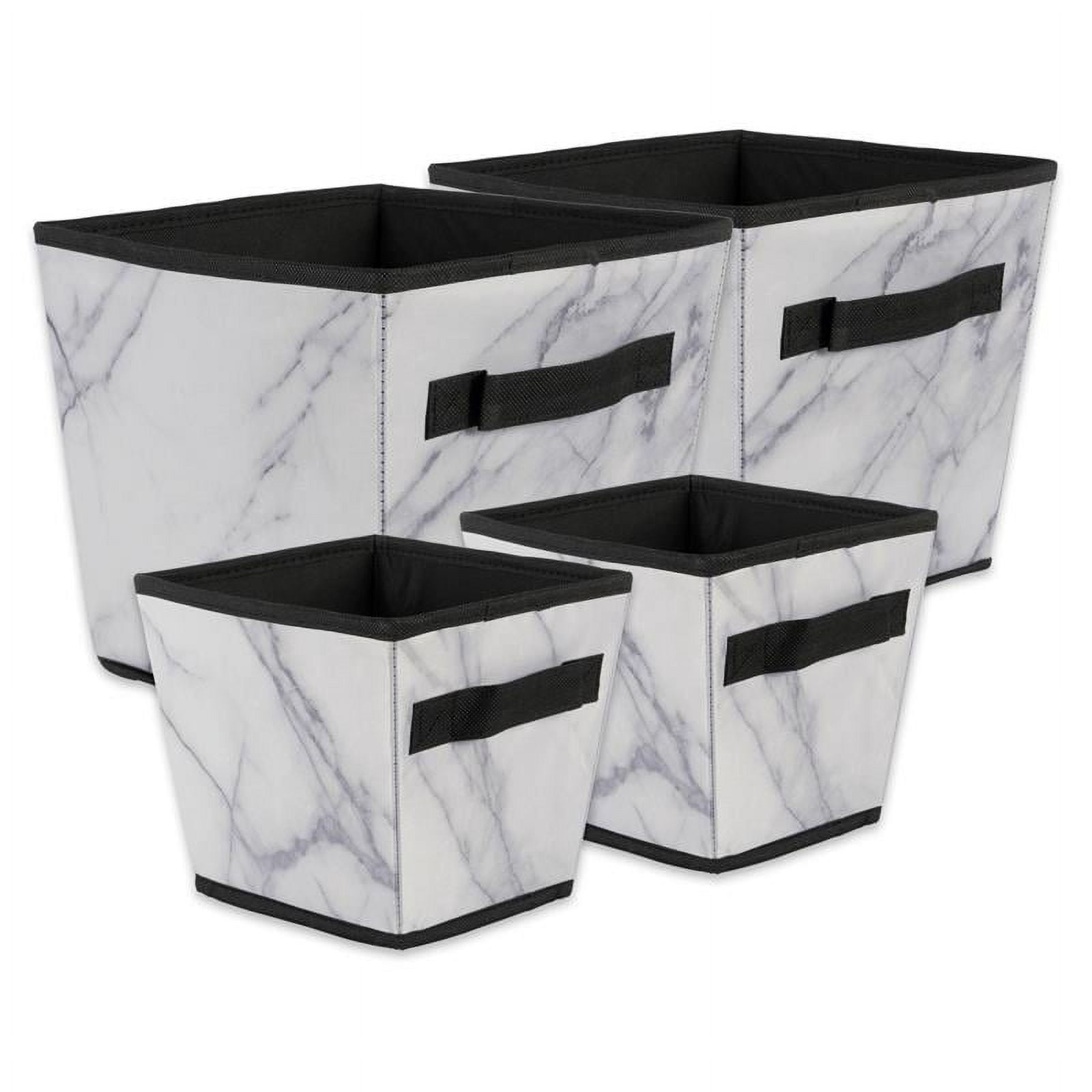 DII Assorted Marble Trapezoidal Laundry Bins, Set of 4, 100% Polyester ...