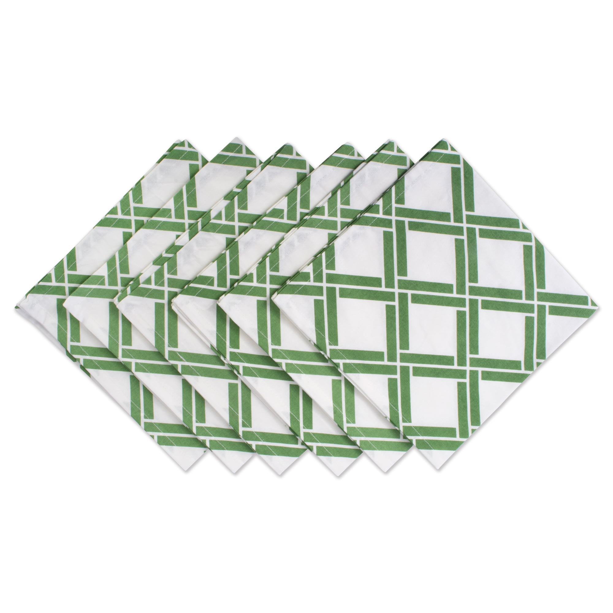 DII Bamboo Lattice Print Napkin (Set of 6), 20x20", 100% Cotton ...
