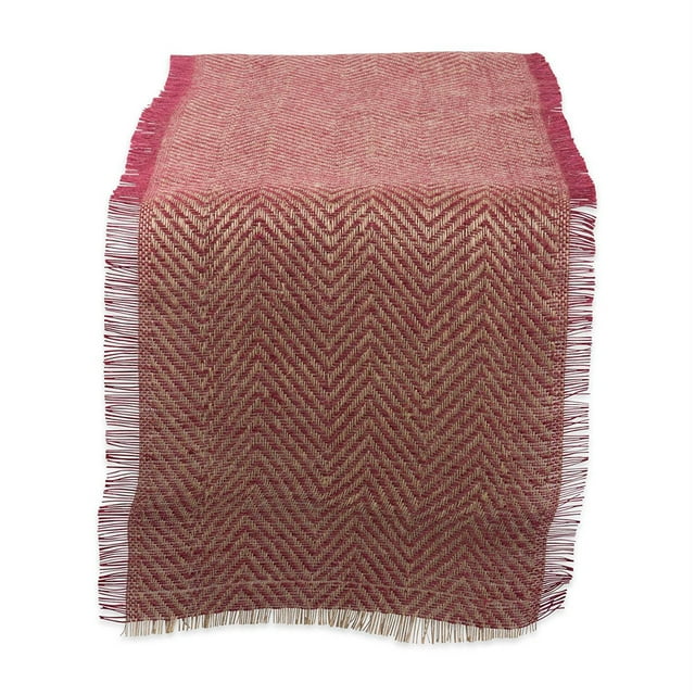 DII Barn Red Chevron Burlap Table Runner, 108"x14", 100% Cotton ...