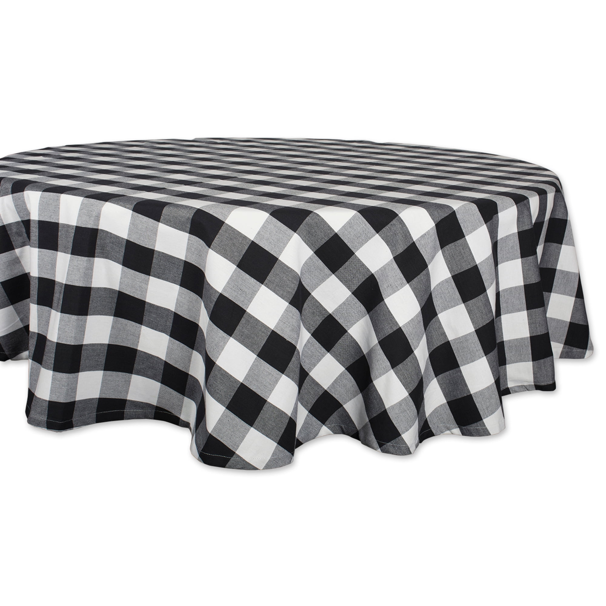 DII Black Buffalo Check Tablecloth 70 Round, 100% Cotton - Walmart.com
