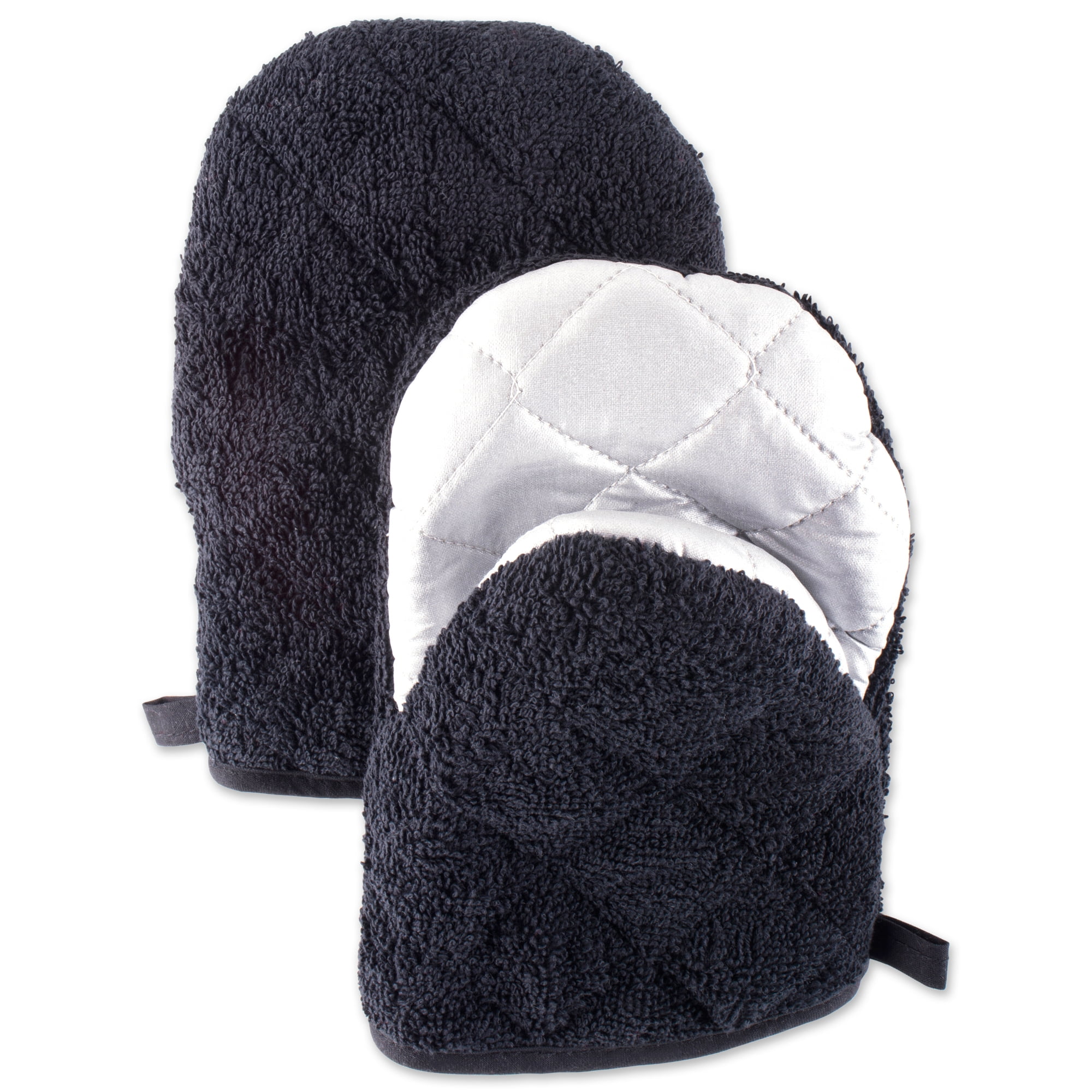 DII Black Short Oven Mitt (Set of 2) - Walmart.com
