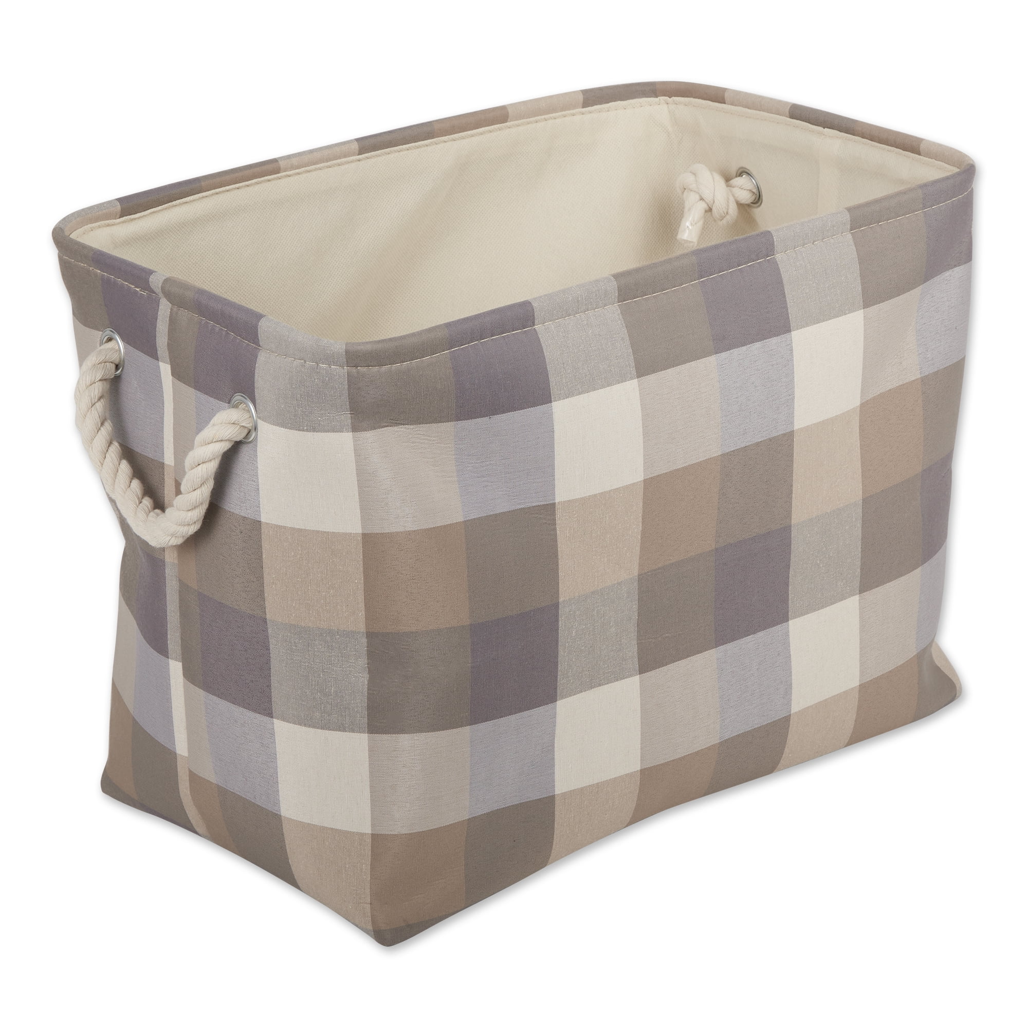 DII Buffalo Check Storage Bin with Handles, c, 17.5x12x15", Tri Color ...