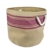 Design Imports Burlap Bin Border Black Round Medium, 15"x15"x12 ...