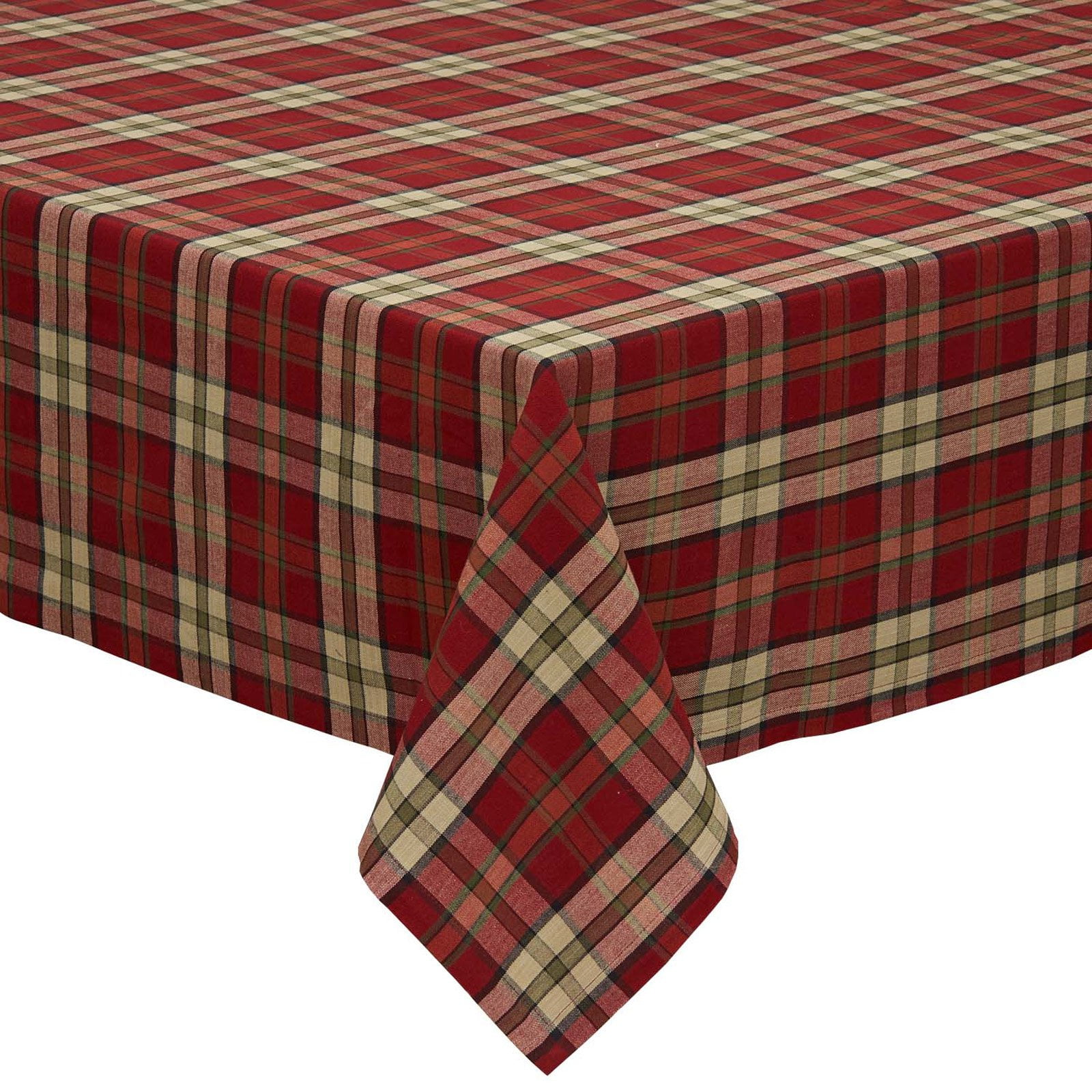 DII Campfire Plaid Kitchen Tablecloth, 52"x52", 100% Cotton, Multiple ...