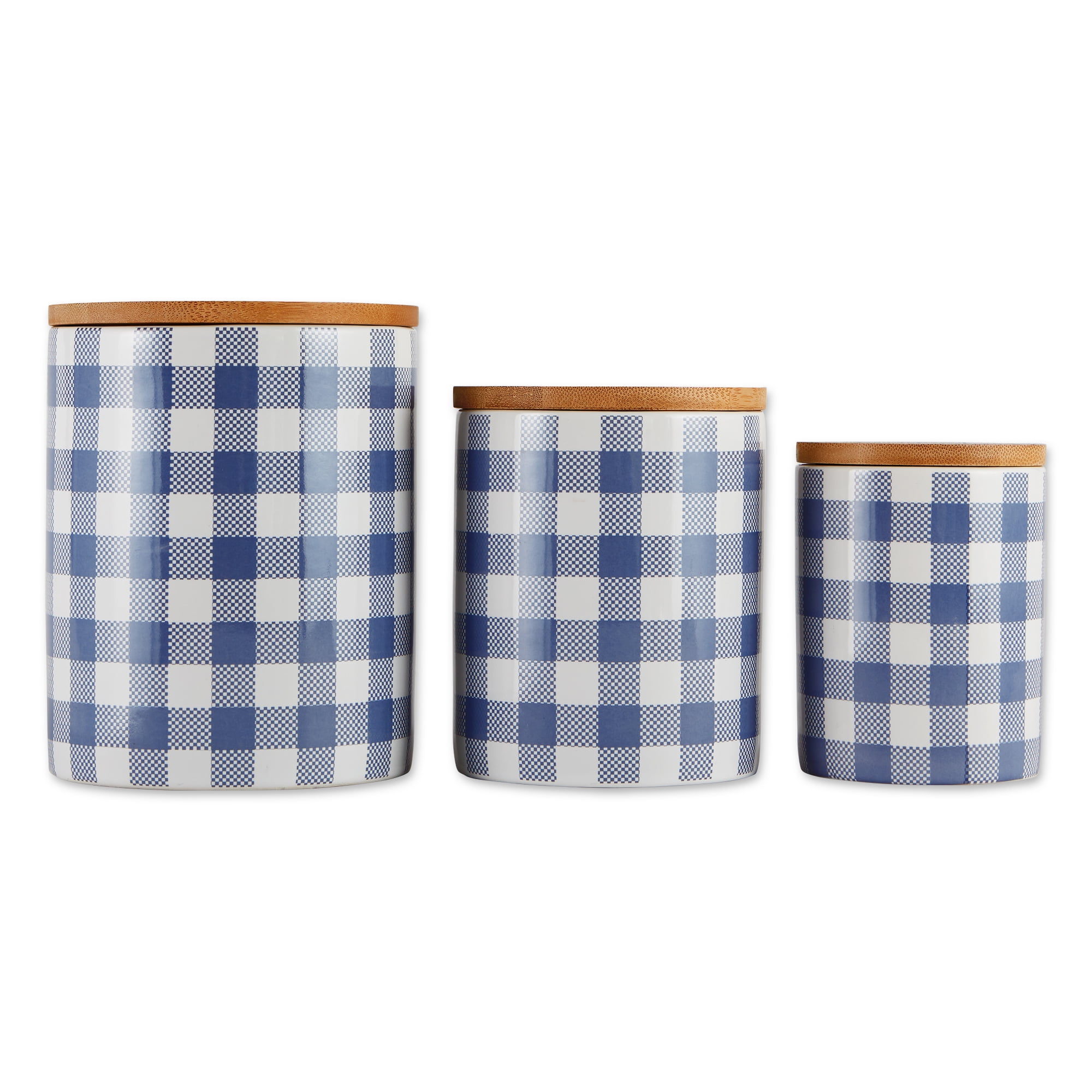 DII Ceramic Canister Set of 3, Food Safe, Assorted Sizes, Buffalo Check ...