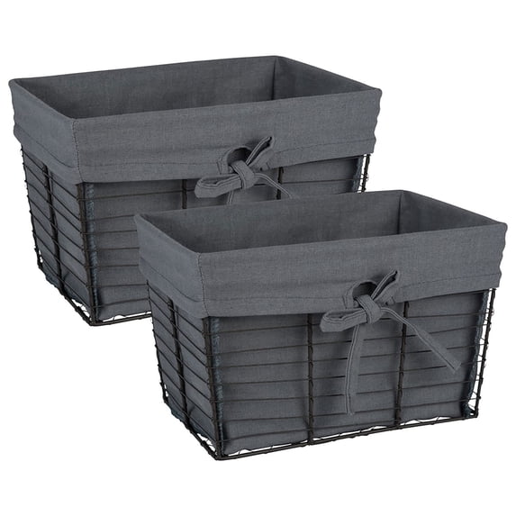 DII Chicken Wire Storage Baskets with Liner, Medium, Vintage Gray, 11x7 ...