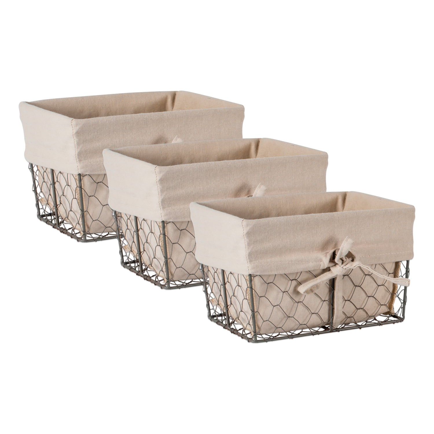 DII Chicken Wire Storage Baskets with Liner, Small, Rustic Natural ...