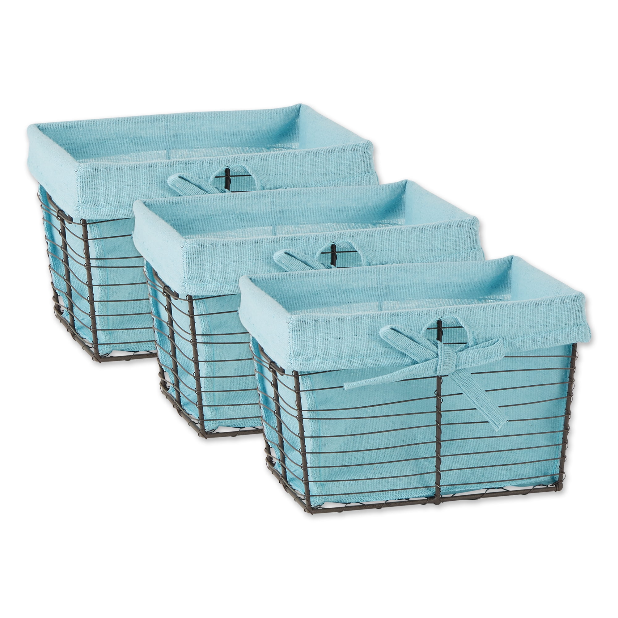 DII Chicken Wire Storage Baskets with Liner, Small, Vintage Aqua, 9x7x6 ...
