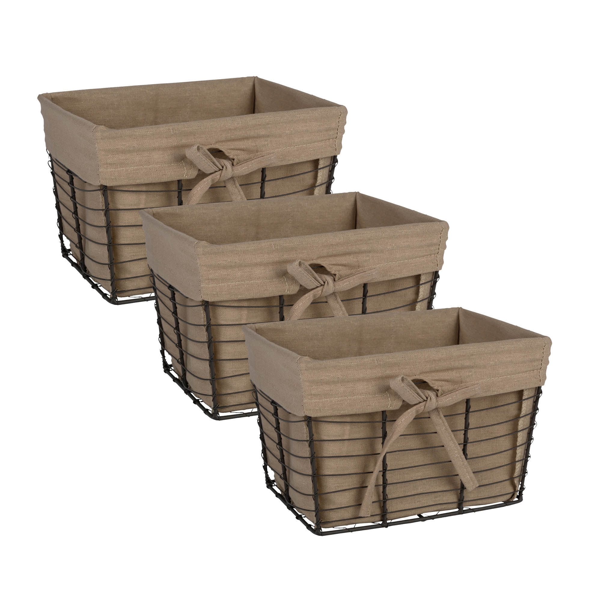 DII Chicken Wire Storage Baskets with Liner, Small, Vintage Taupe ...