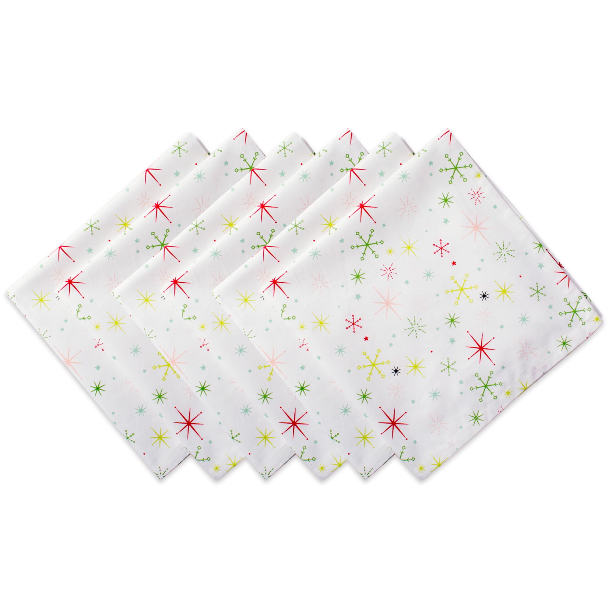 Design Imports CAMZ37710 Christmas Star Print Napkin Set - Set of 6 ...