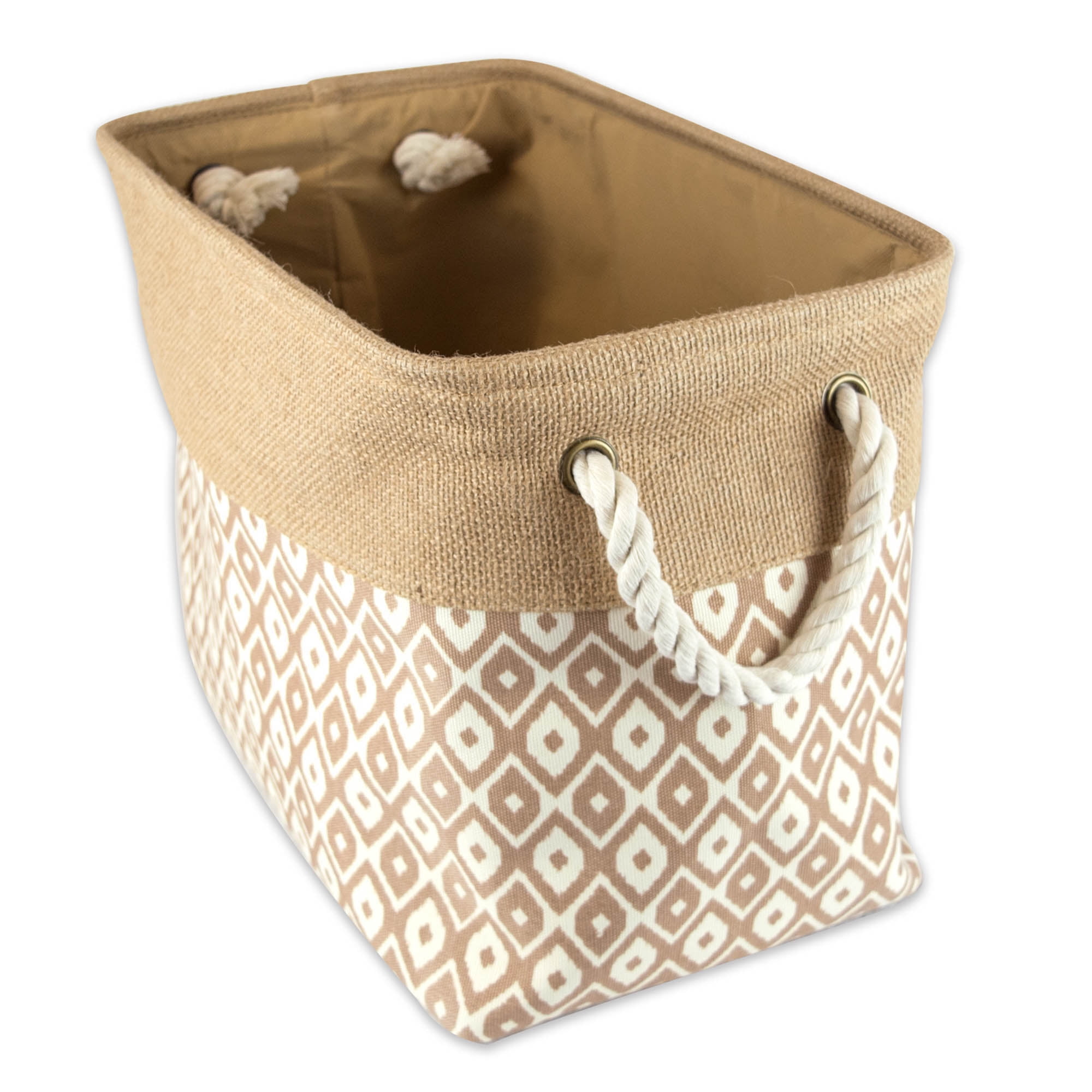 DII Collapsible Burlap Storage Basket - Home Organizational Solution ...