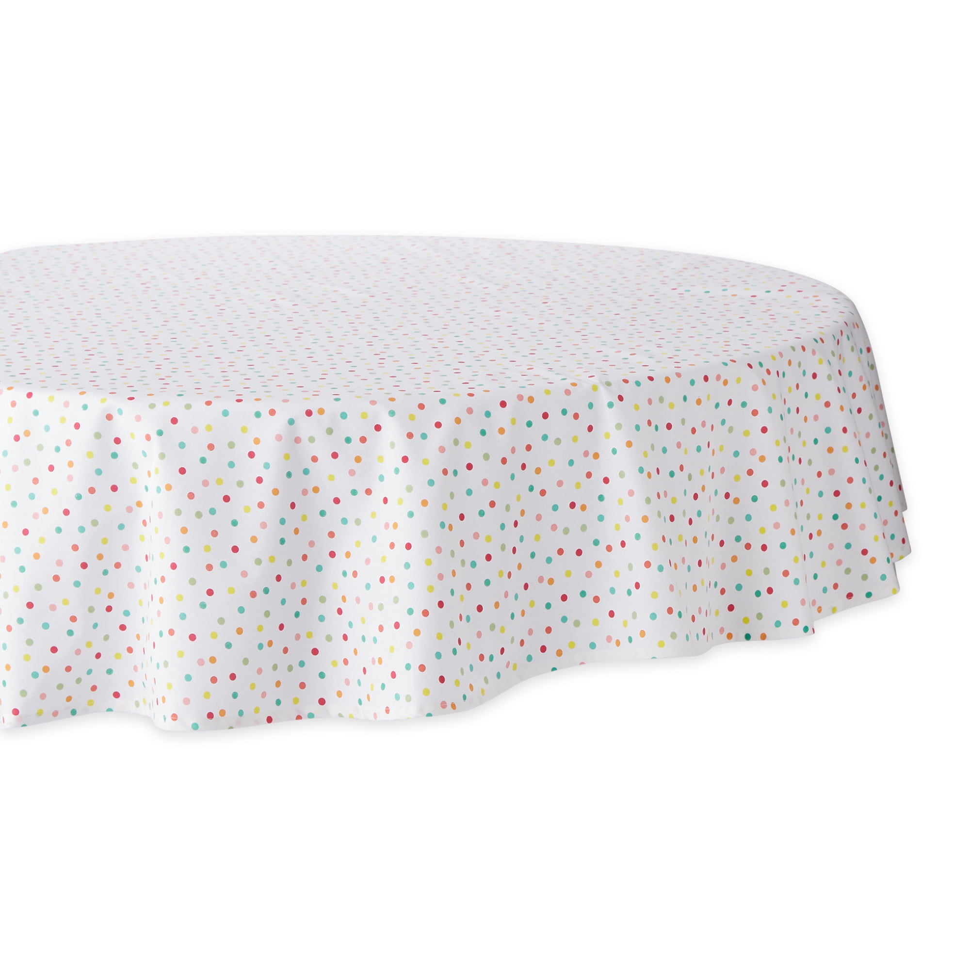DII Multi Polka Dots Print Tablecloth 70 Round - Walmart.com