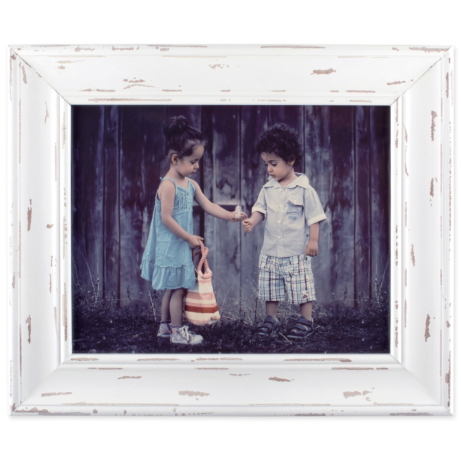 DII White Distressed Wooden Picture Frame, Rustic Farmhouse Inspired ...