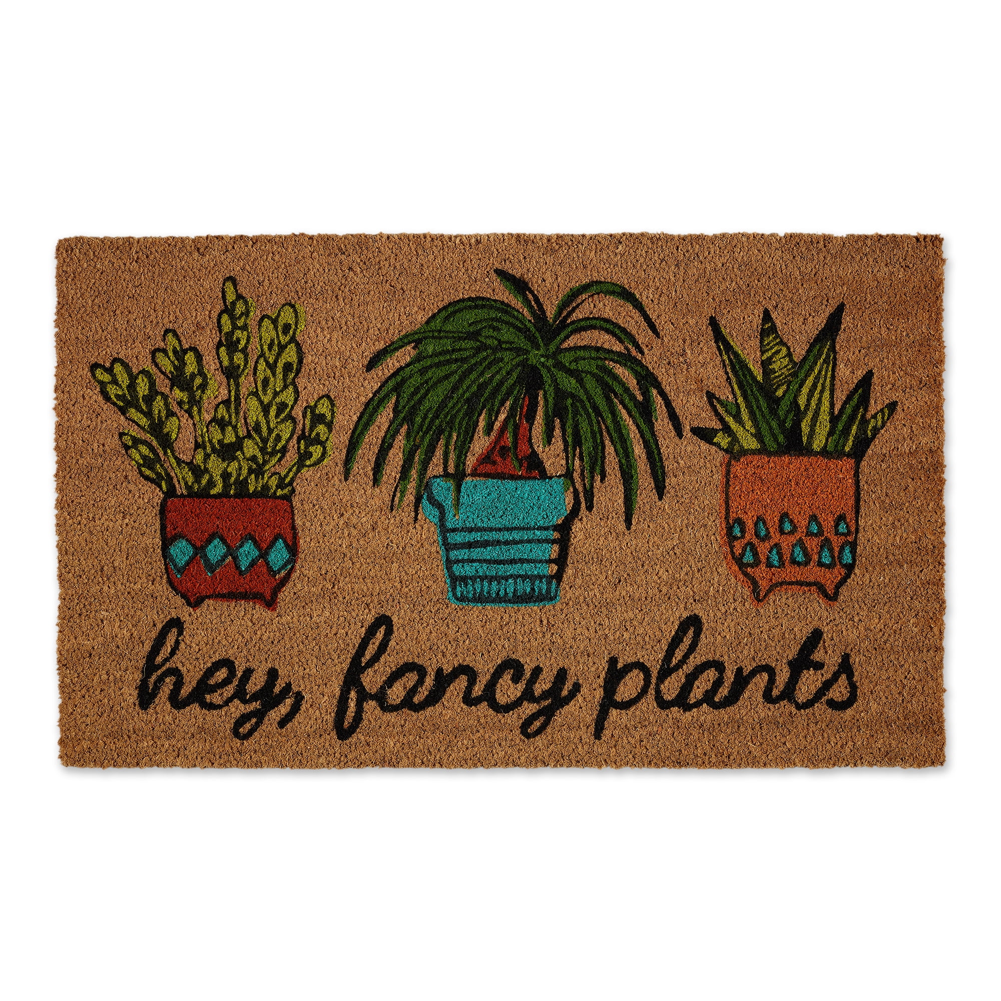 DII Floral Design Collection Natural Coir Doormat, 17x29", Fancy Plants ...