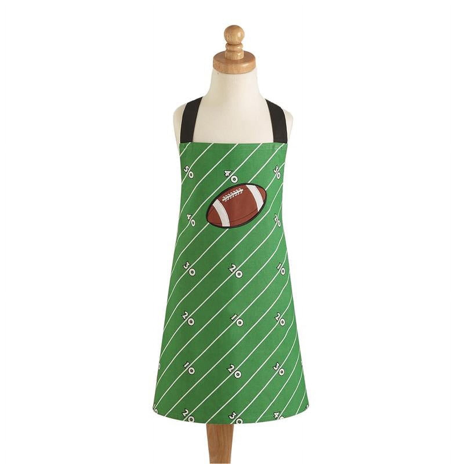 DII Modern Style 100 Percent Cotton Football Field Child Apron in Green ...