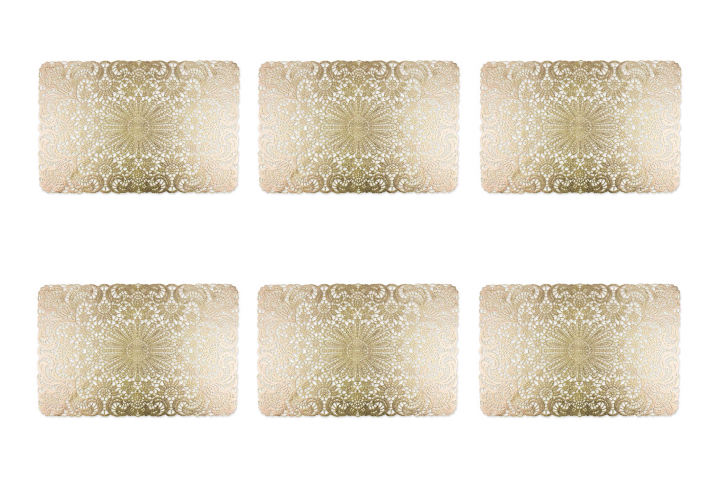 DII Gold Lace Pvc Placemat (Set of 6) - Walmart.com