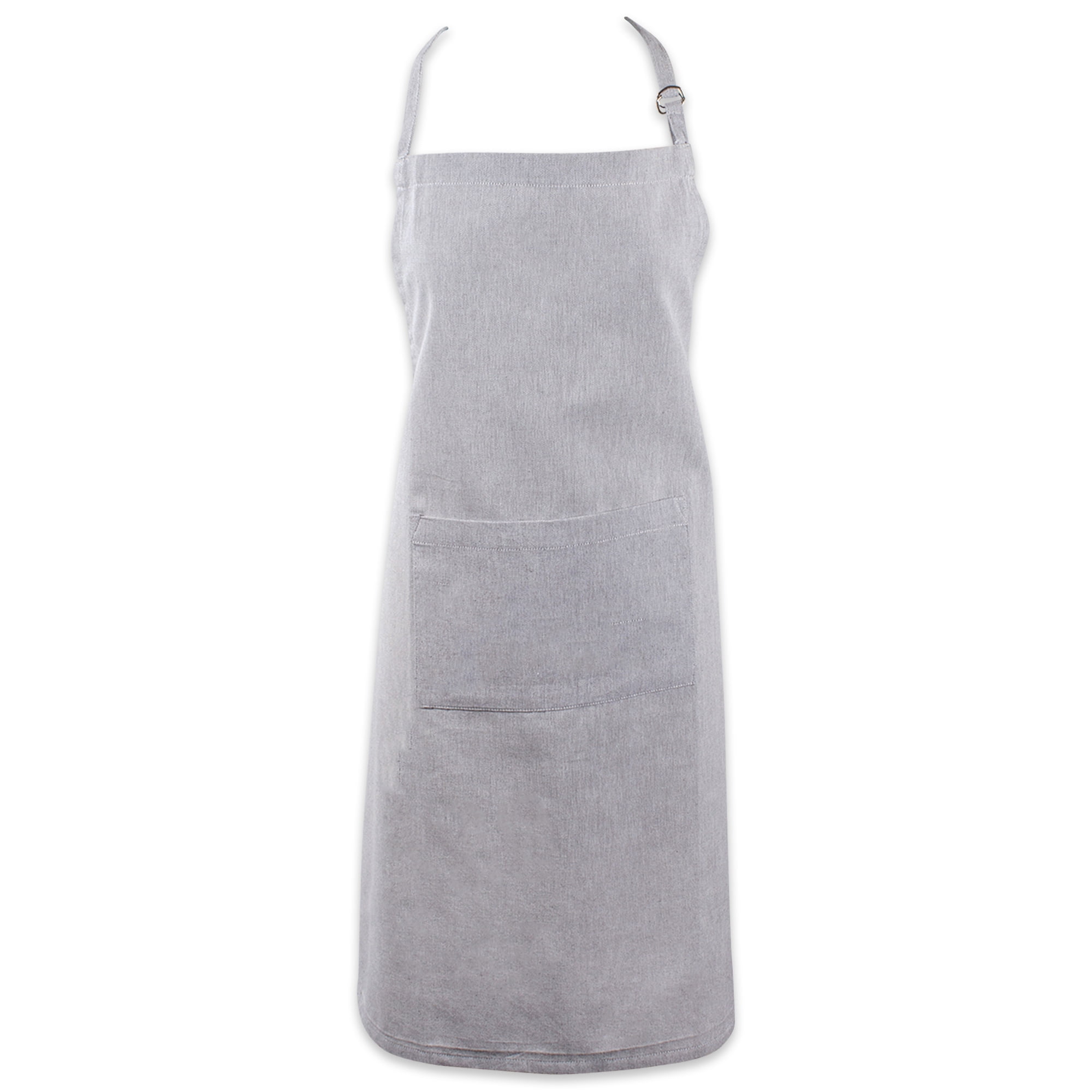 DII Gray Solid Chambray Chef Apron, 32x28", 100% Cotton - Walmart.com