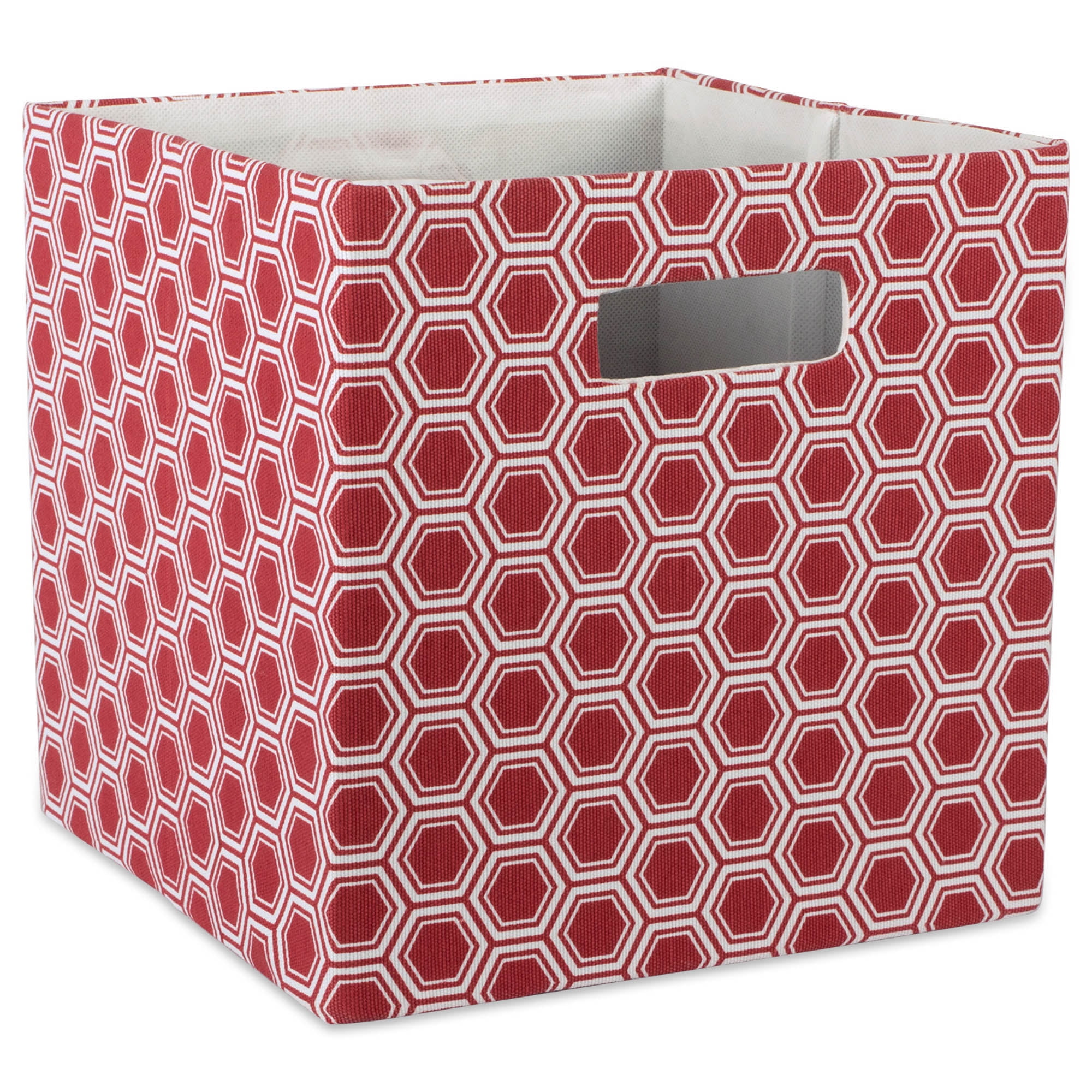 DII 11" Square Modern Polyester Cube Honeycomb Storage Bin in Rust ...