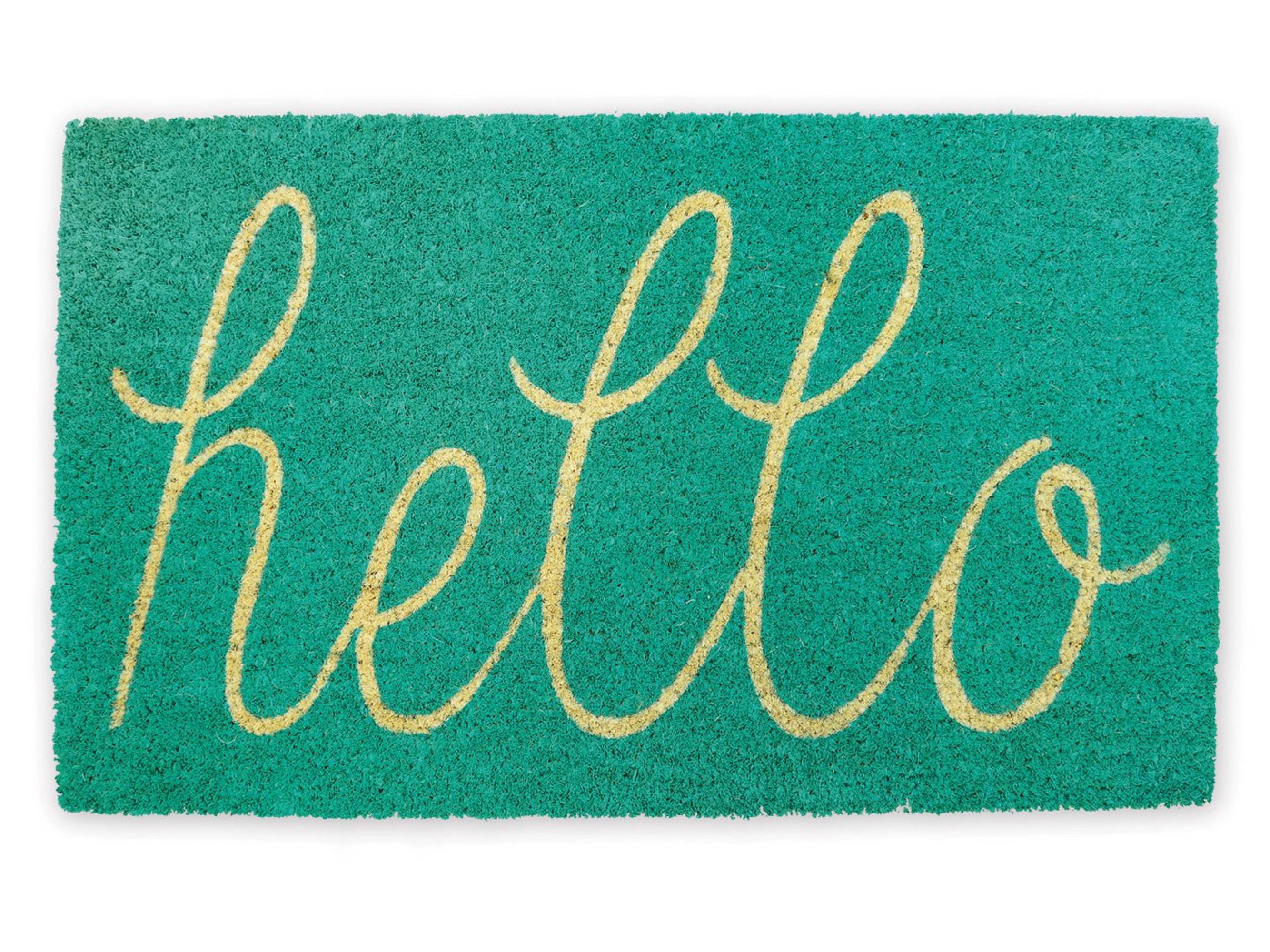 DII Hello Coir Fiber Doormat Non-Slip Durable Outdoor/Indoor, Pet ...