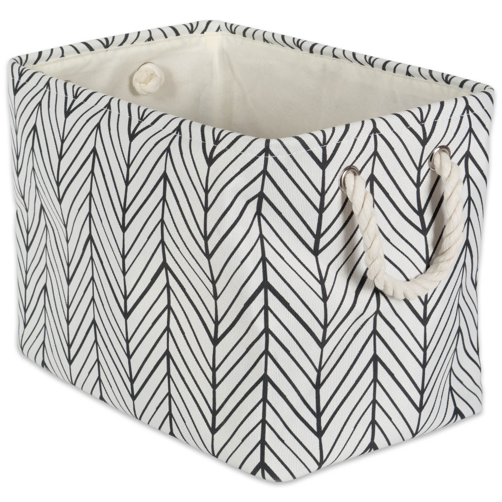 DII Herringbone Decorative Bin, Medium, 100% Polyester, Multiple Colors ...