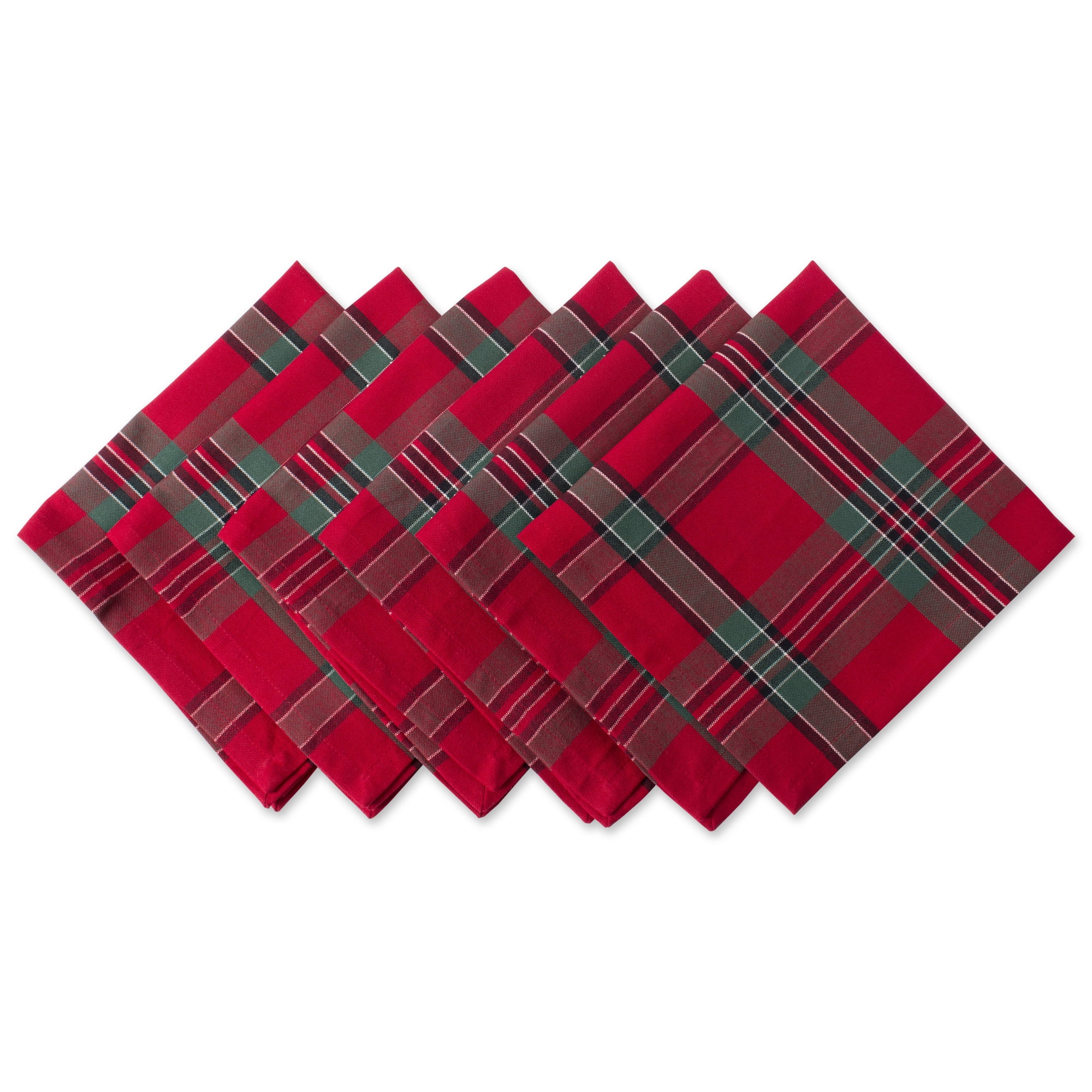 DII Holiday Plaid Napkin (Set of 6), 18" x 18", 100% Cotton - Walmart.com