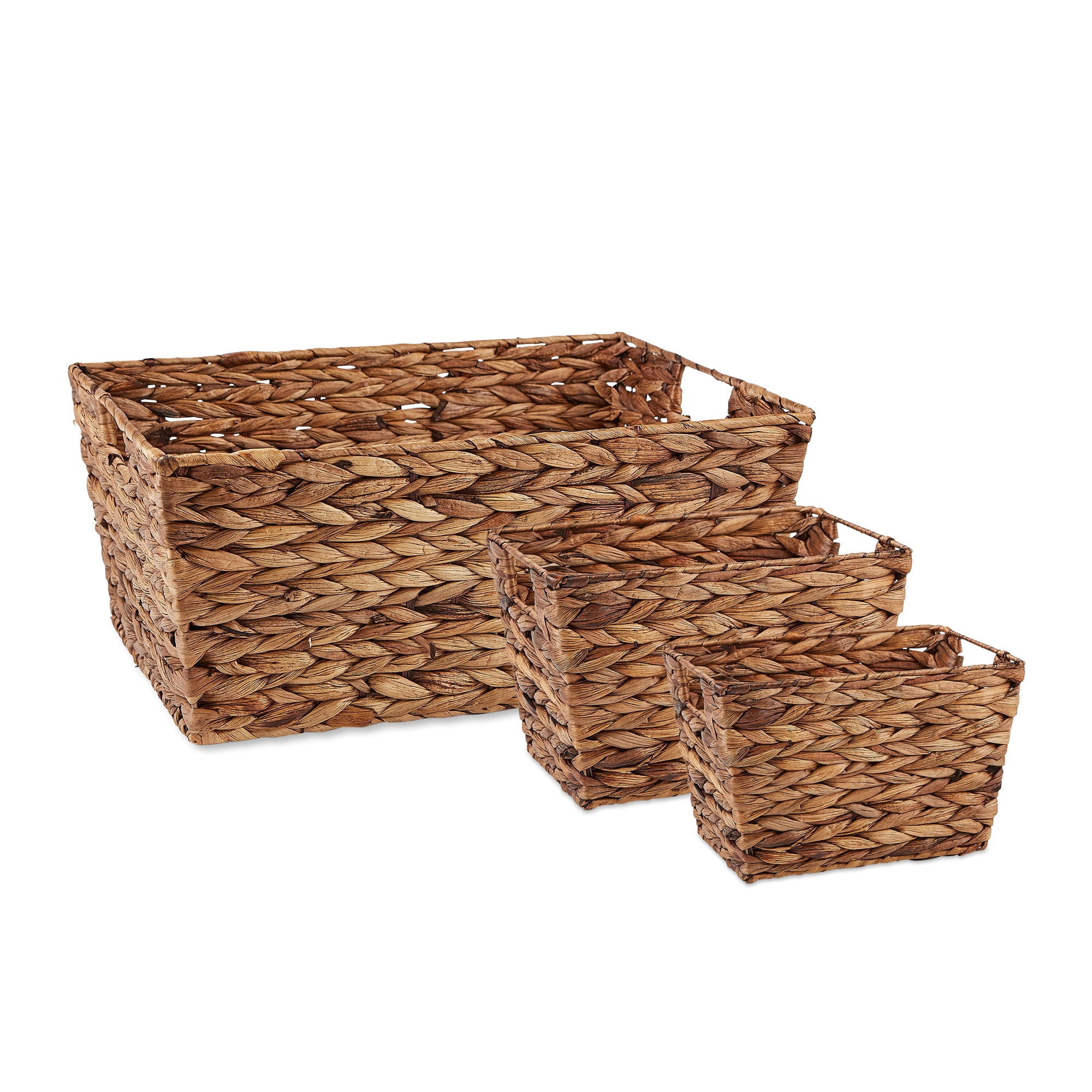DII Hyacinth Collection Storage Baskets, Dark Brown, Small Set ...