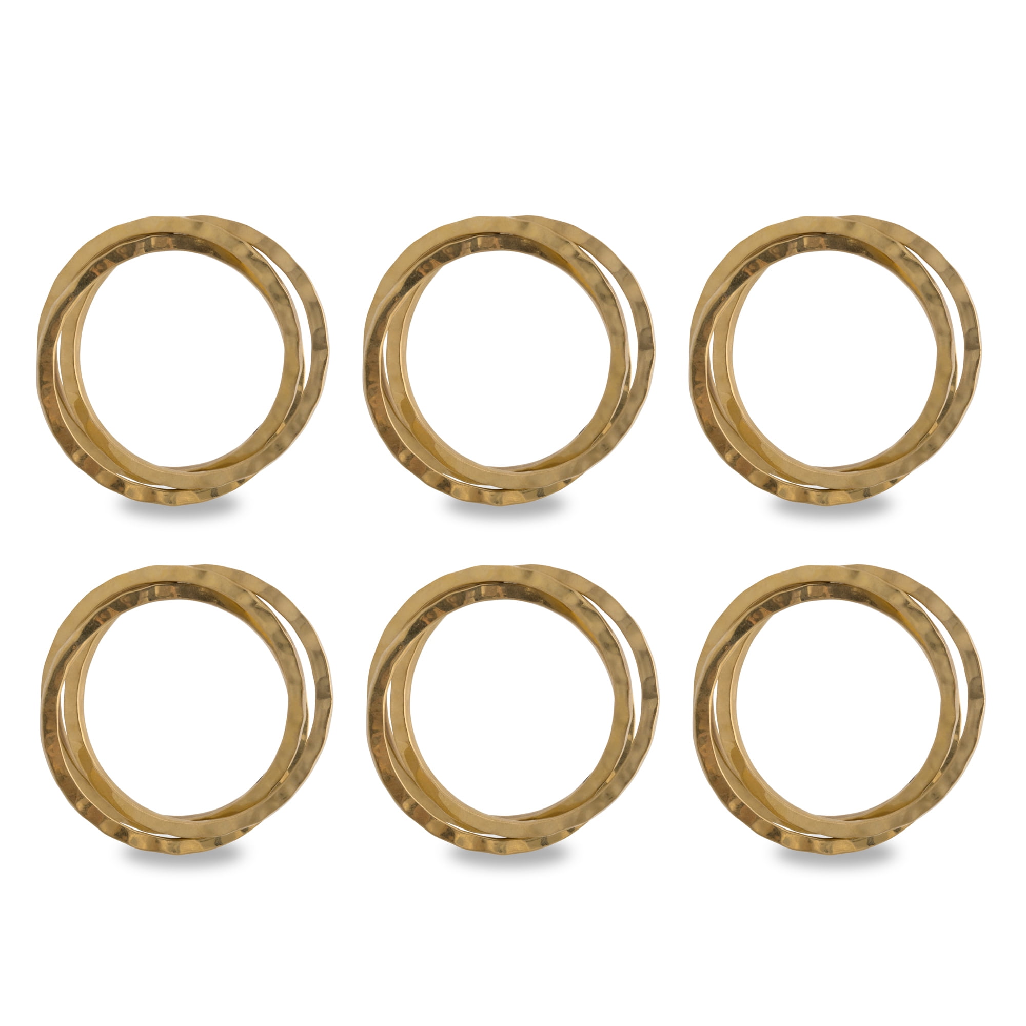 DII Intertwined Gold Napkin Ring Set/6 - Walmart.com