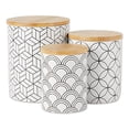 DII White And Black Mixed Print Ceramic Canister 3 Piece - Walmart.com