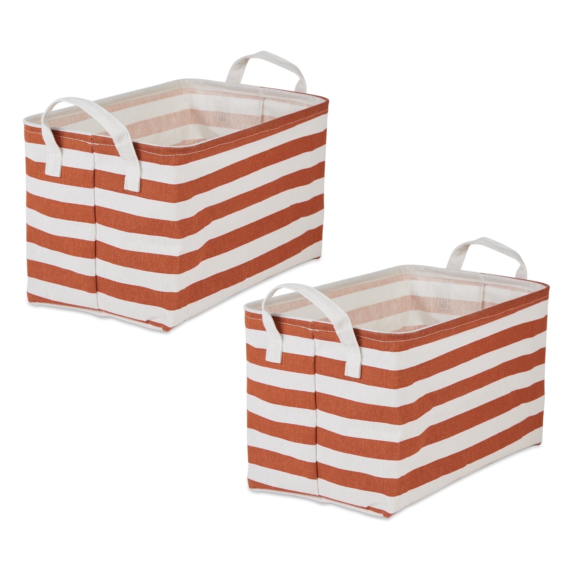 DII Laundry Storage, PE Coated Bin with Handles, Cinnamon Stripe, Large ...