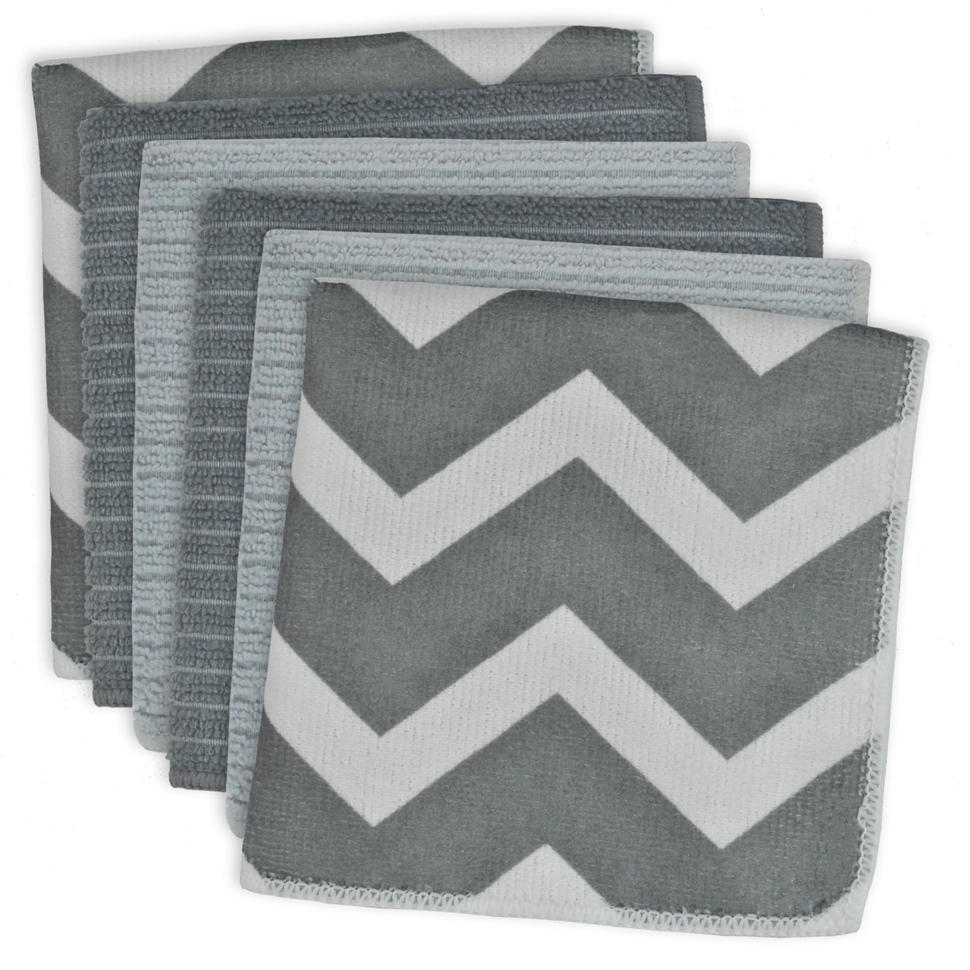 DII Gray Chevron Microfiber Dishcloth (Set of 6) - Walmart.com