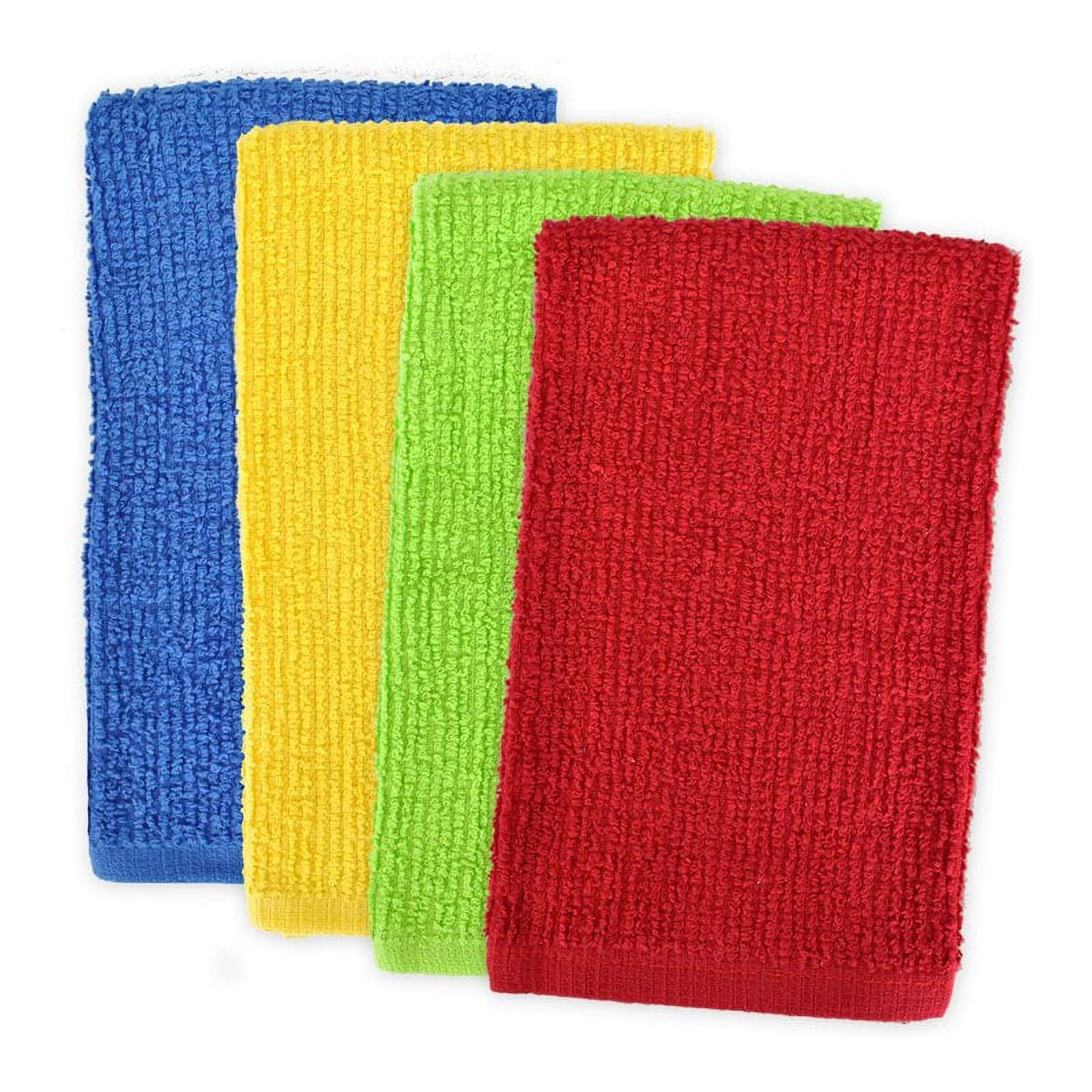 DII Modern Cotton Kitchen Dish Cloth Terry, Assorted Primary Barmop ...