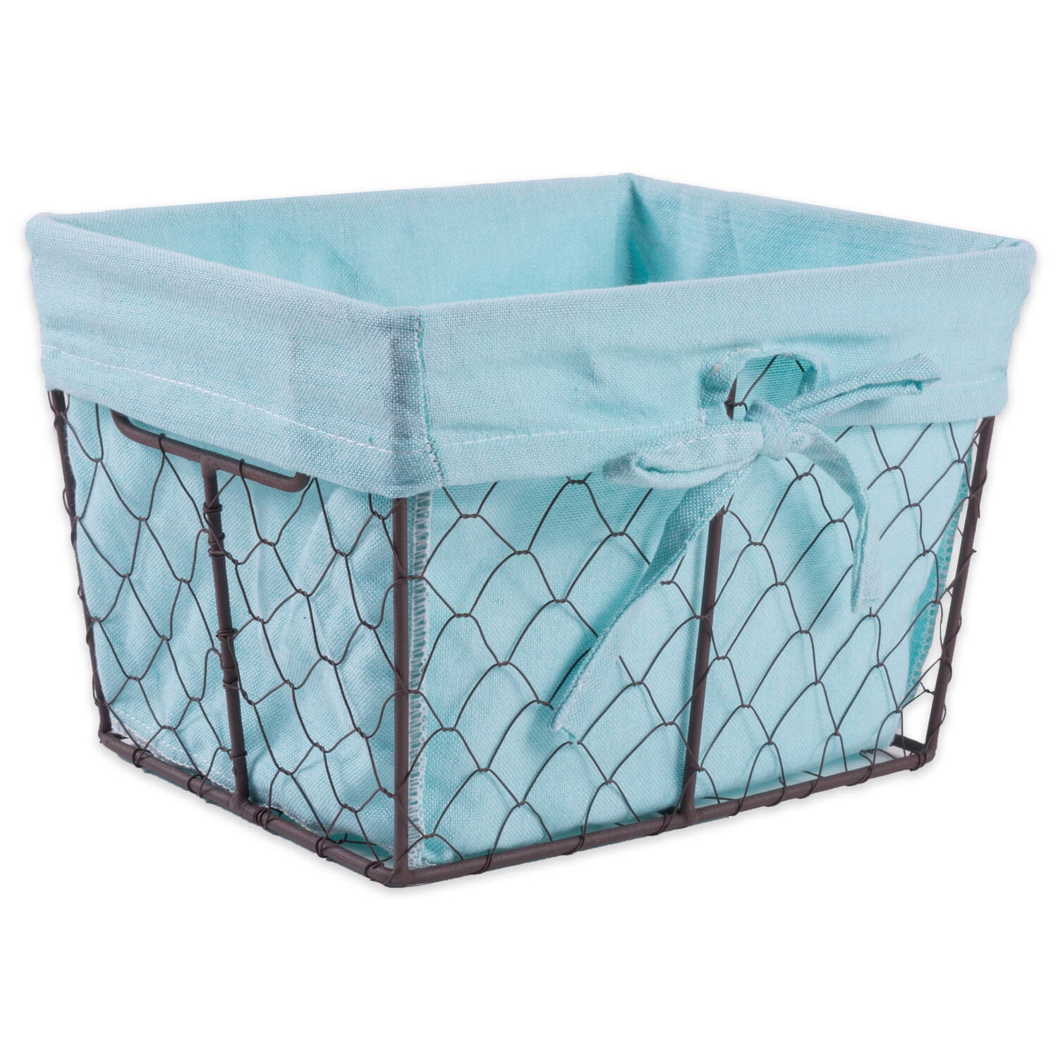 DII Chicken Wire Storage Baskets with Liner, Set of 3, Rustic Aqua ...