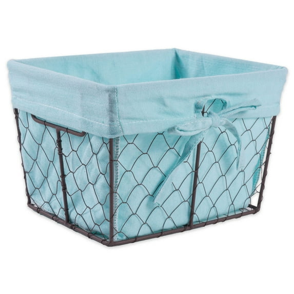 DII Chicken Wire Storage Baskets with Liner, Set of 3, Rustic Aqua ...