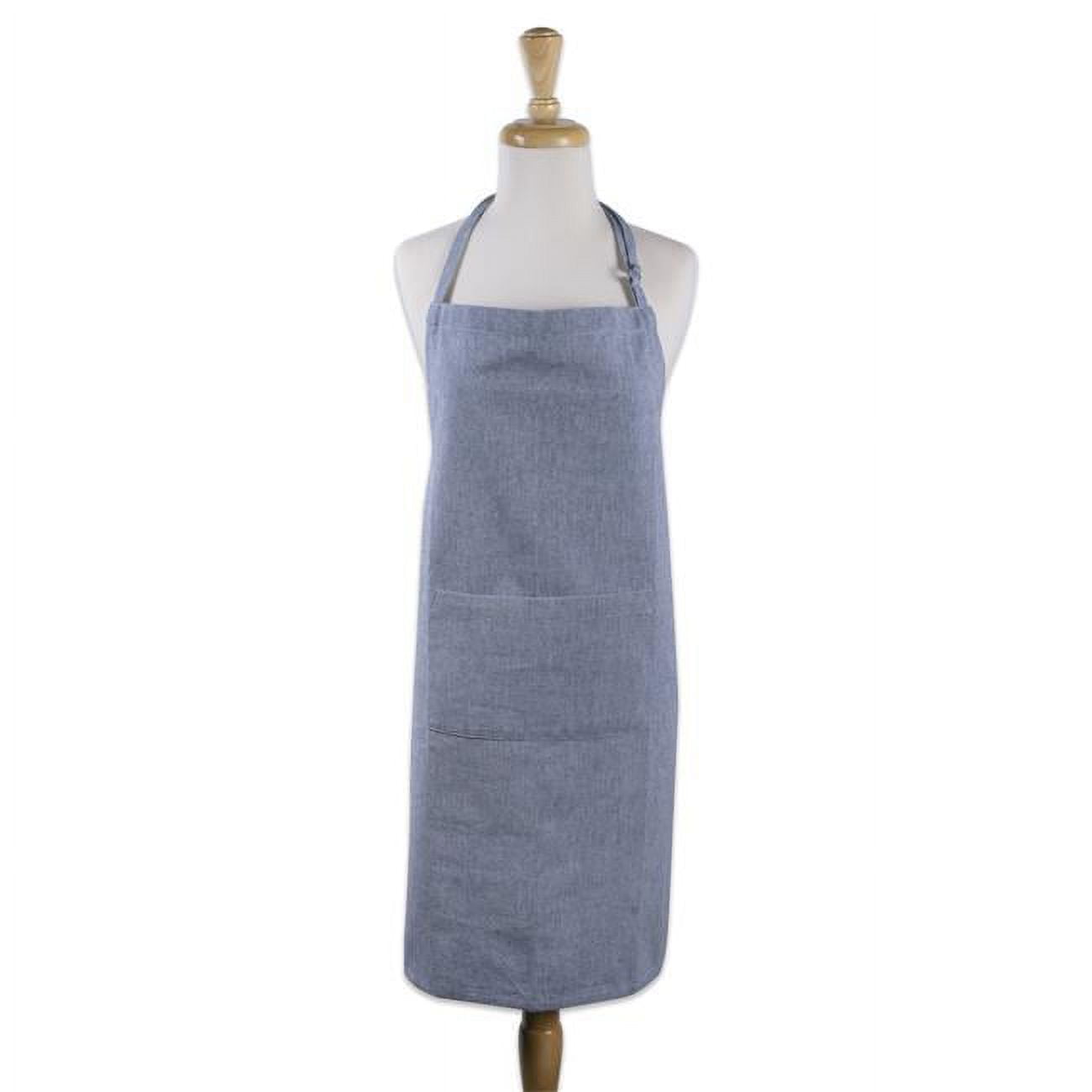 DII Modern Style 100 Percent Cotton Solid Chambray Chef Apron in Blue ...
