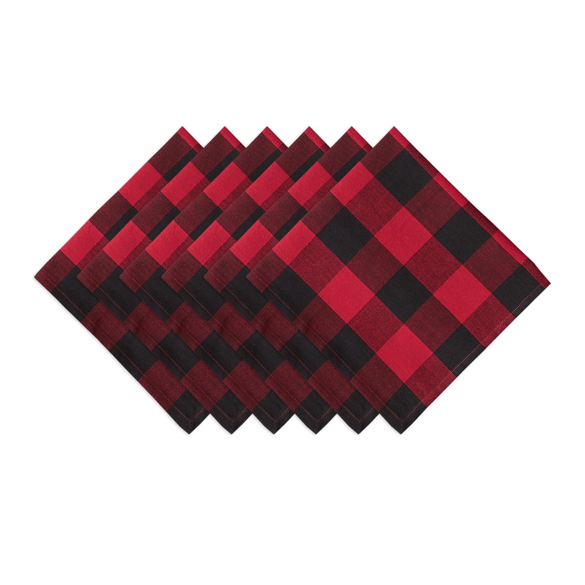 DII Modern Style Cotton Buffalo Check Napkin in Red (Set of 6 ...